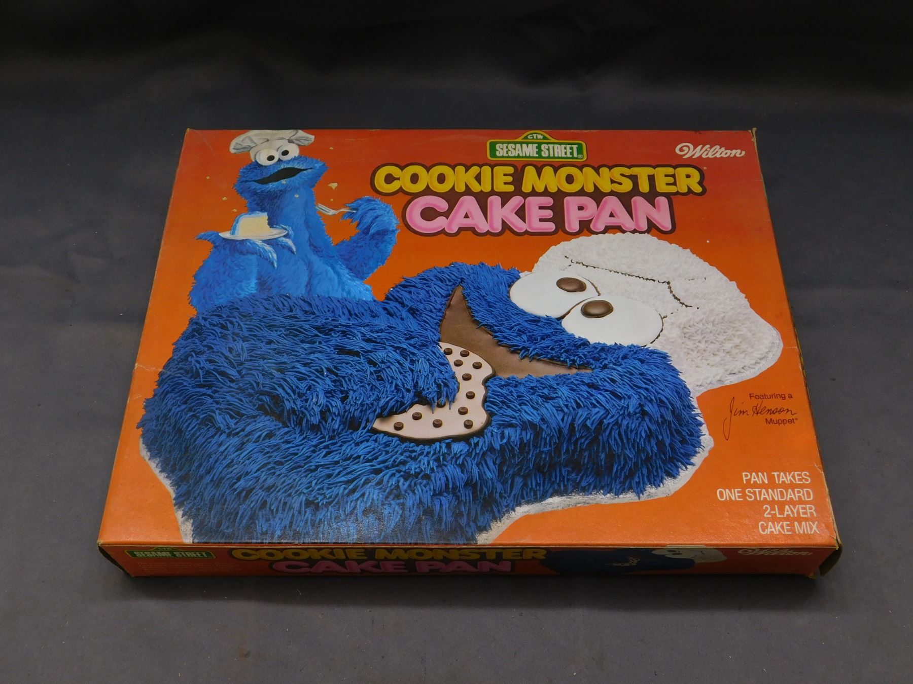 Vintage Sesame Street Cookie Monster Cake Pan Wilton Muppets w Box 1977