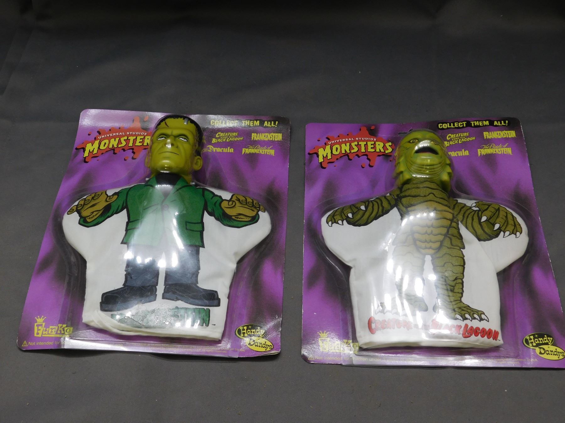 Lot of 2 NEW Handy Dandys Hand Puppets Universal Studios Monsters ...