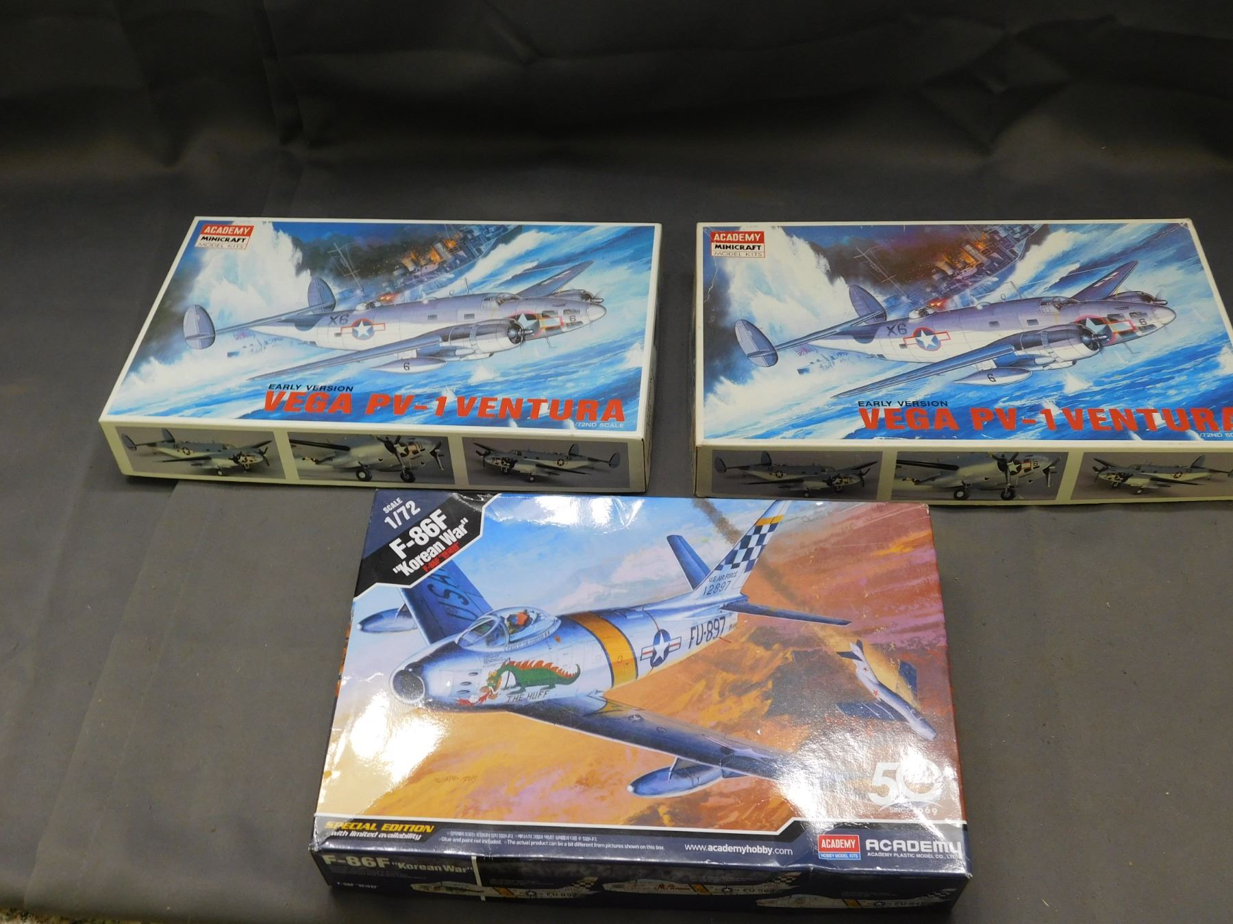 Lot of 3 Model Kits Academy Minicraft VEGA PV-1 Ventura Early Versions ...