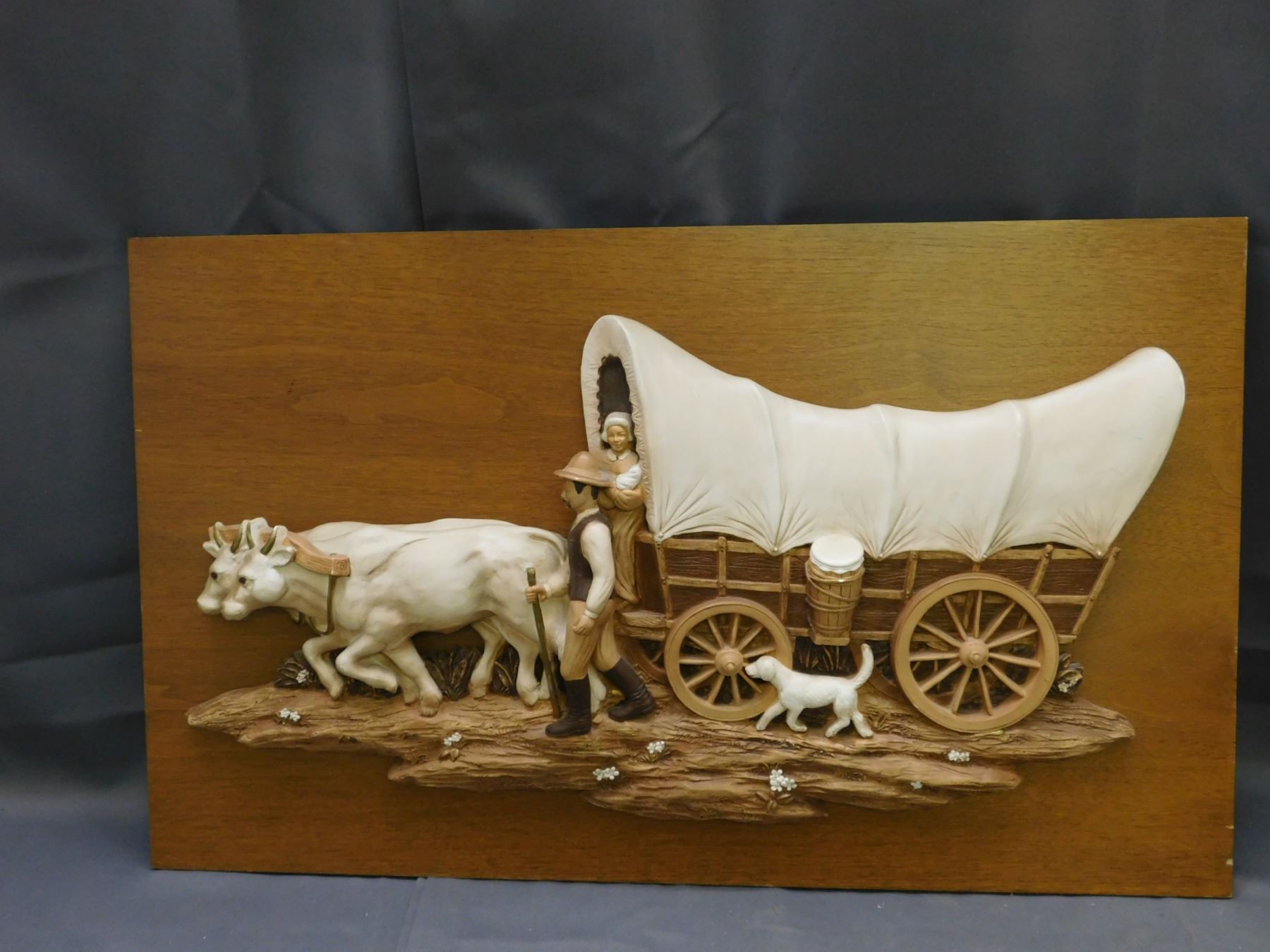 Vintage Wooden 3 Dimensional Hand Carved Wall Hanging Carriage Girotti ...