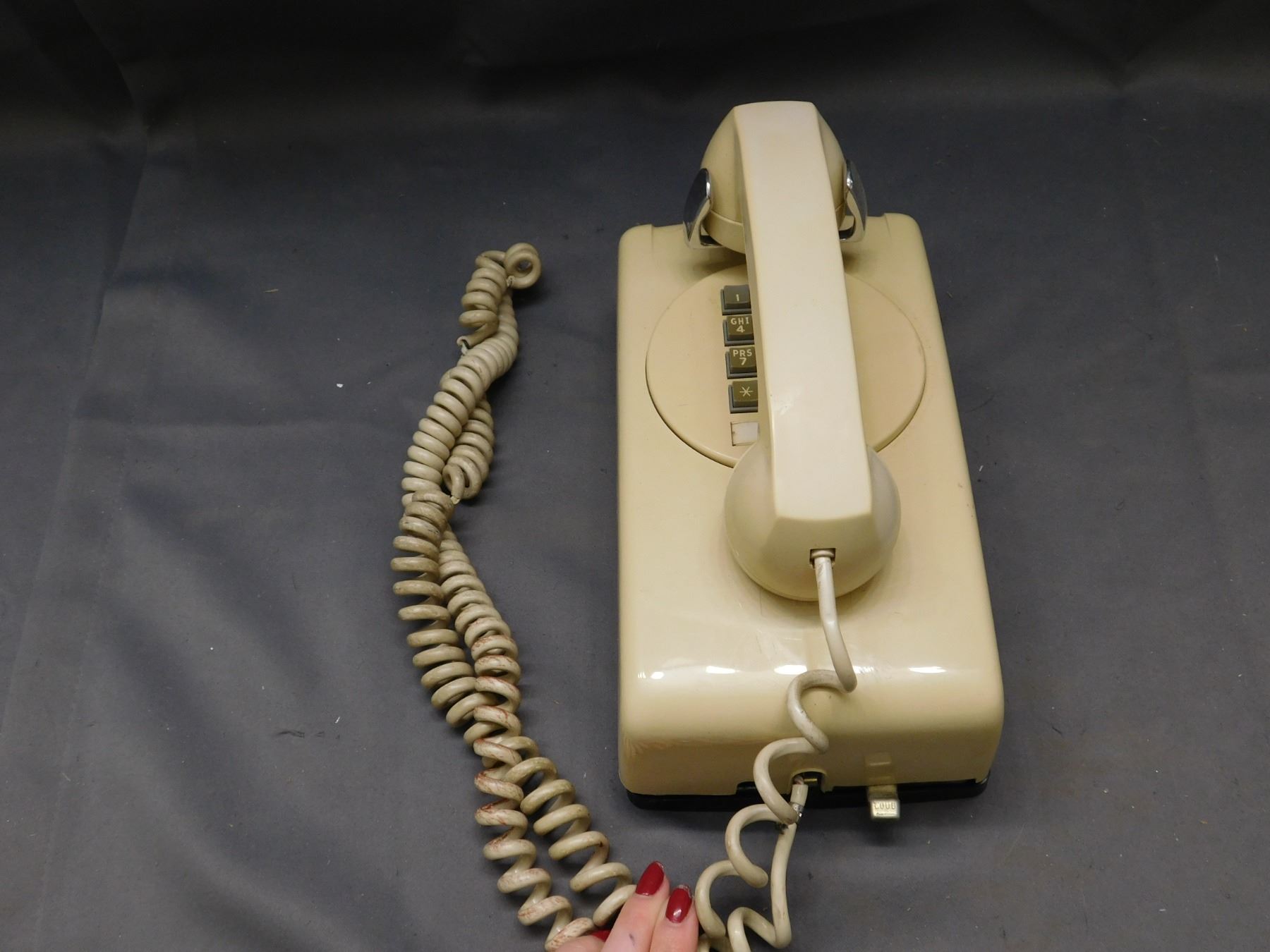 Vintage Wall Hanging Touch Tone Telephone Beige Northern Telecom