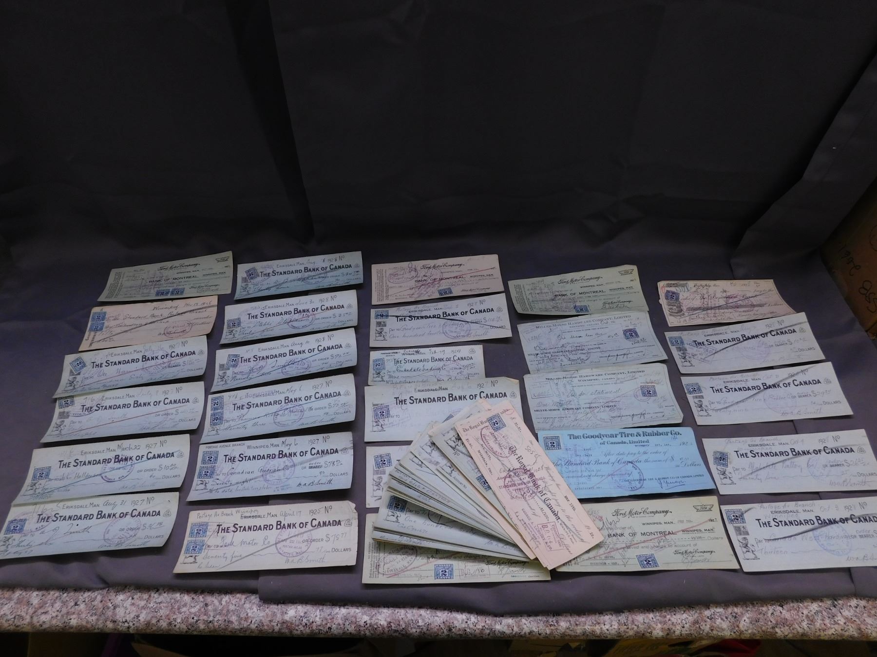 Lot of Antique Bank Pay Cheques Mostly in Manitoba & Winnipeg