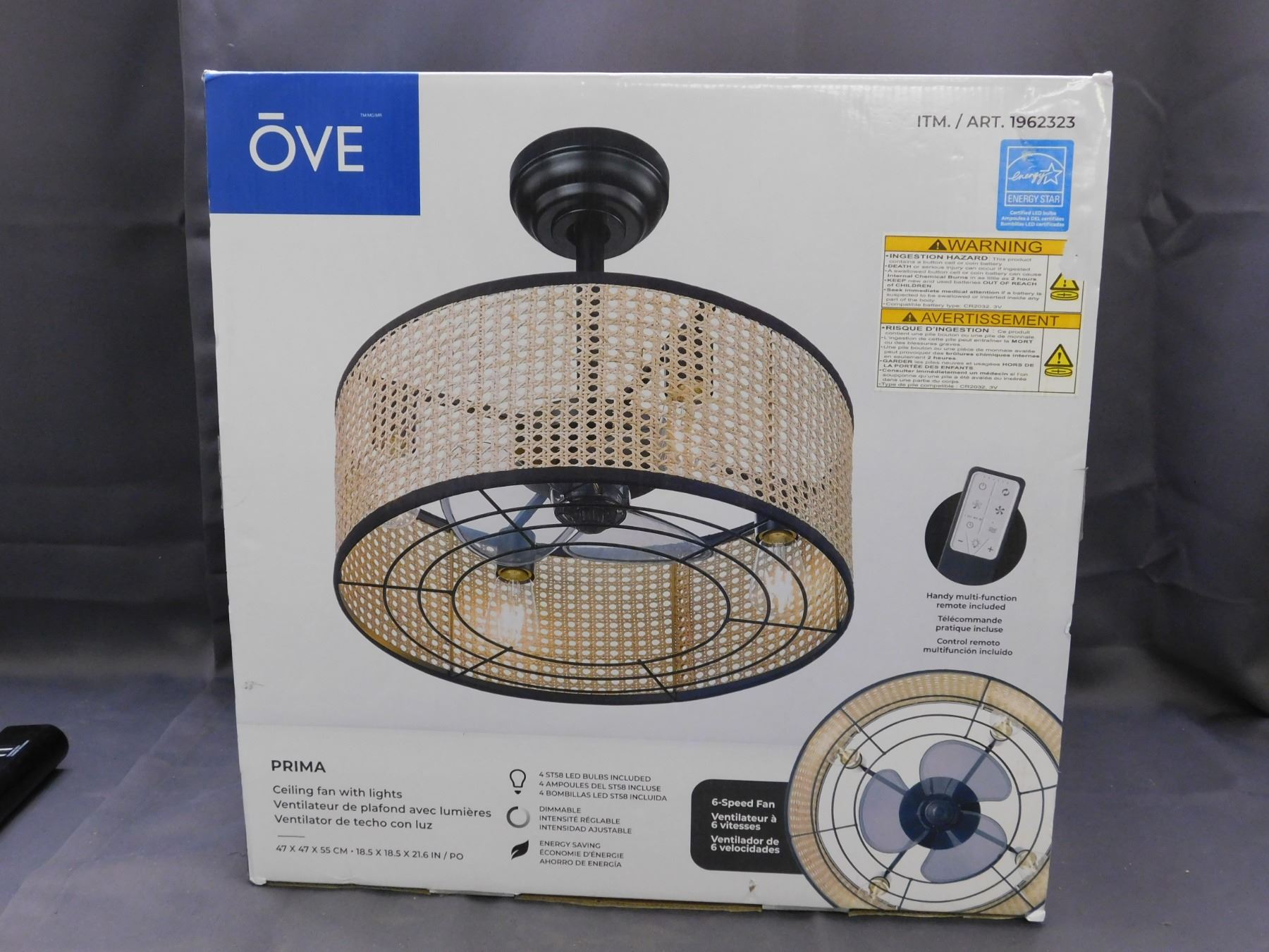 OVE Prima Ceiling Fan with Lights