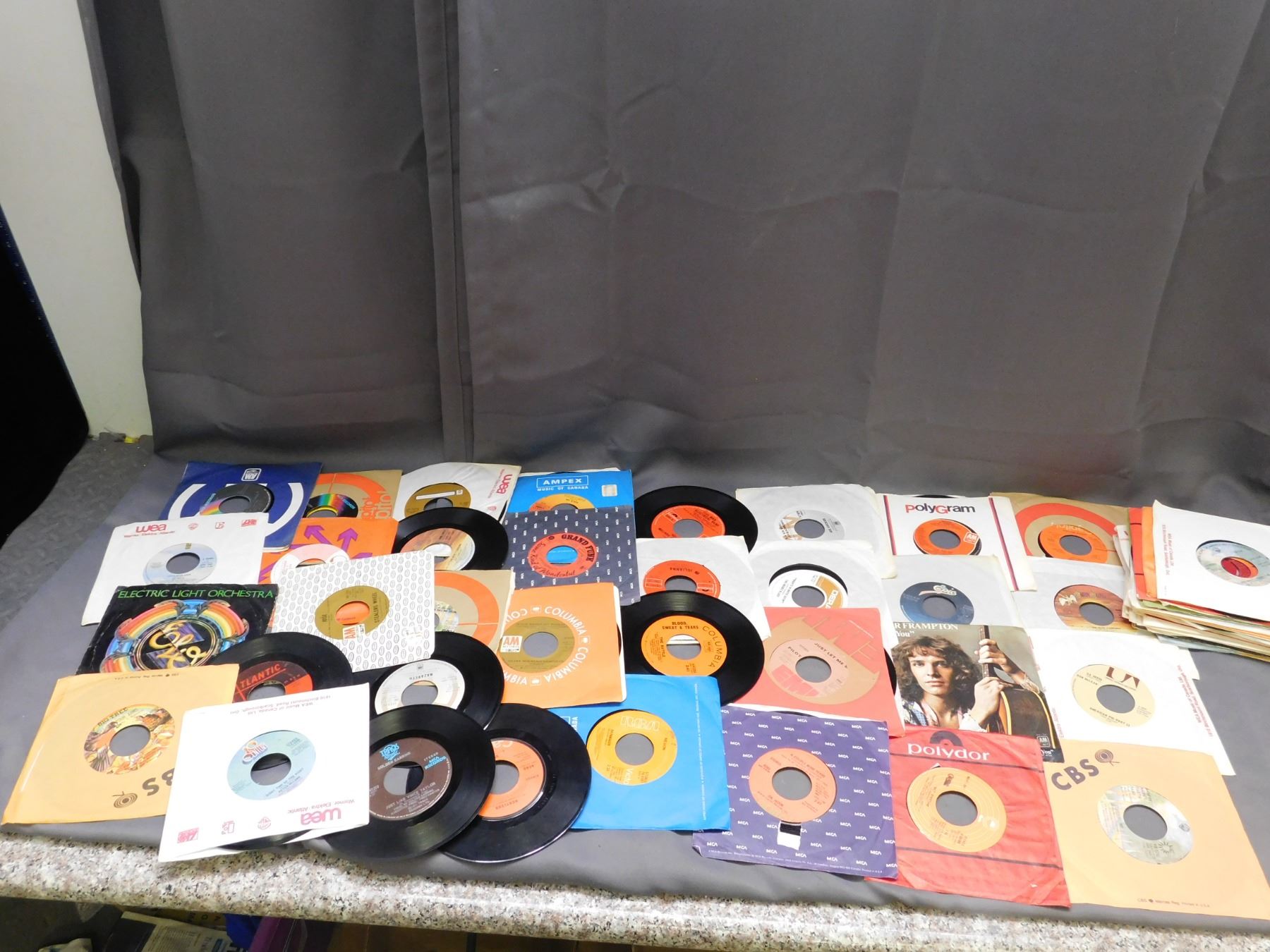 Lot of 50+ Mostly 70s Rock 45s Records Vinyl, 3 Dog Night, Zeppelin ...