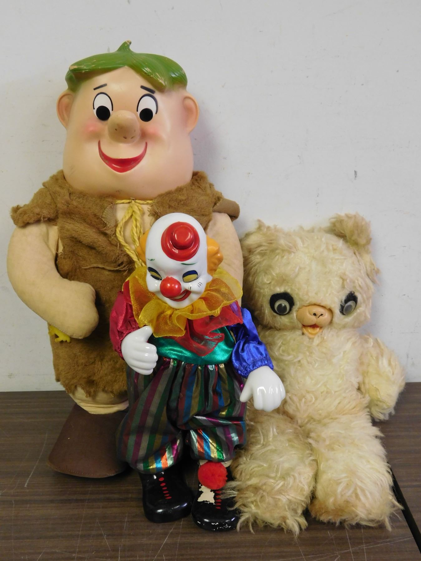 Lot of 3 Flintstones Barney Rubble Plush, Pull String Teddy Bear and ...