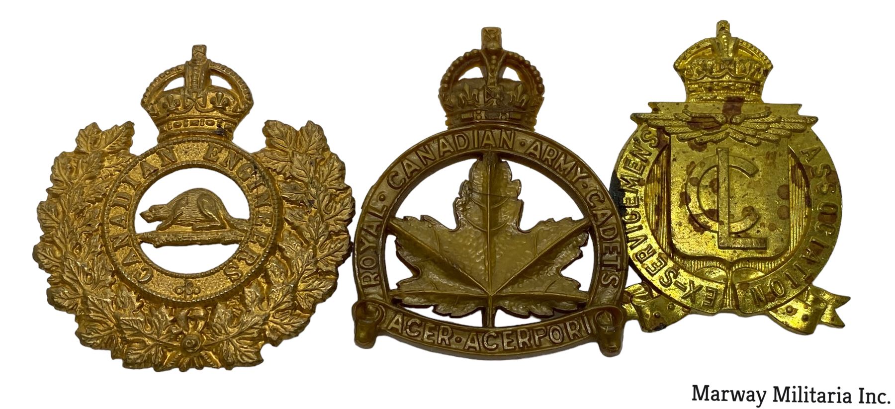 Lot of 3 Canadian Military Cap Badges