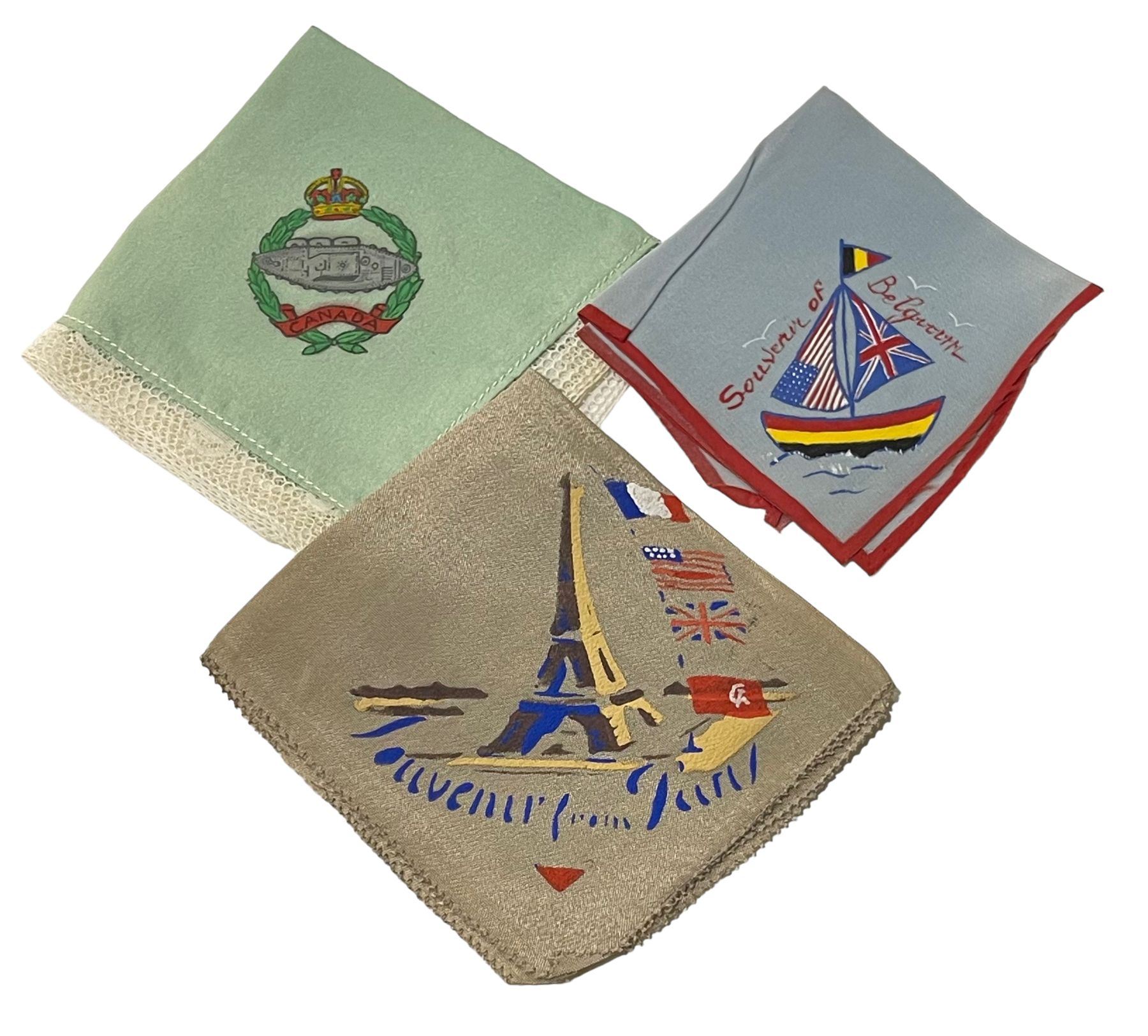 Lot of WW2 era Souvenir Handkerchiefs