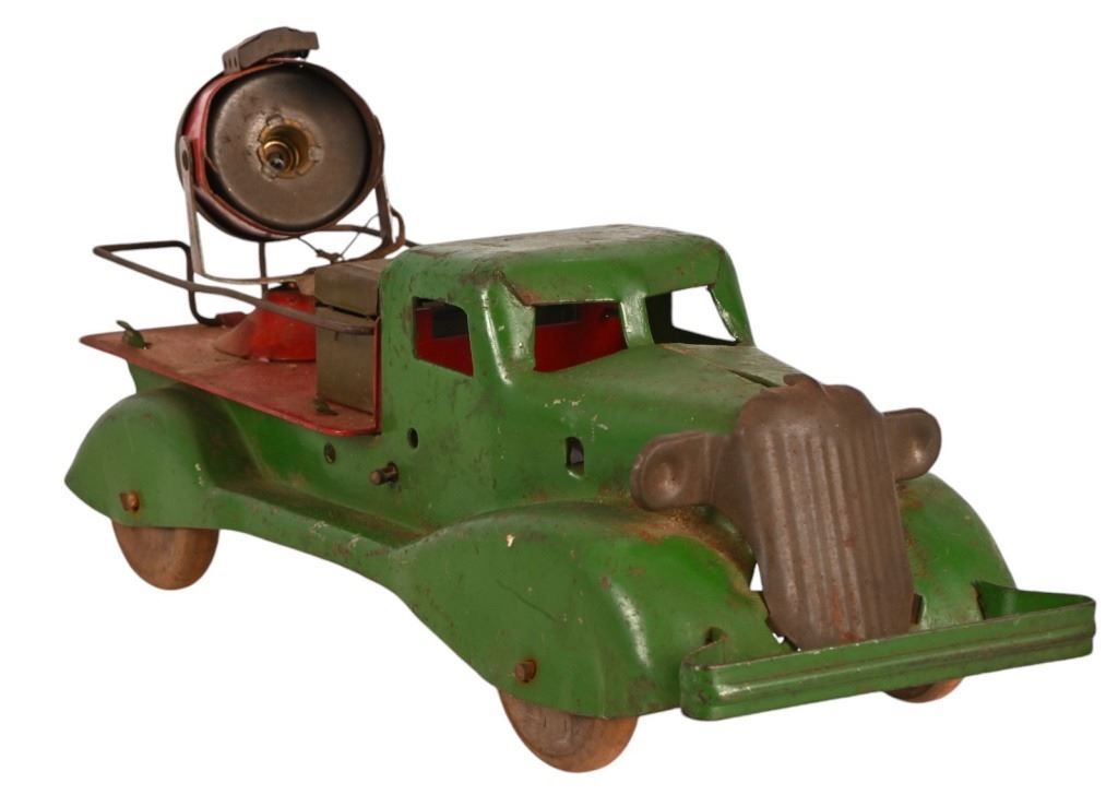 Vintage Pressed Steel Toy Spotlight Truck
