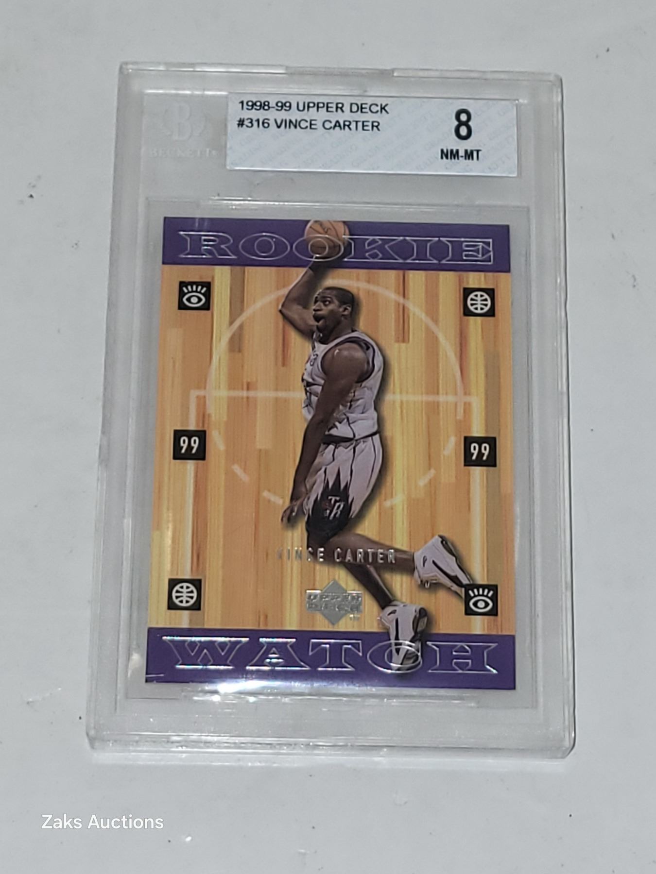 1998-99 Upper Deck #316 Vince Carter - Graded 8 NM-MT