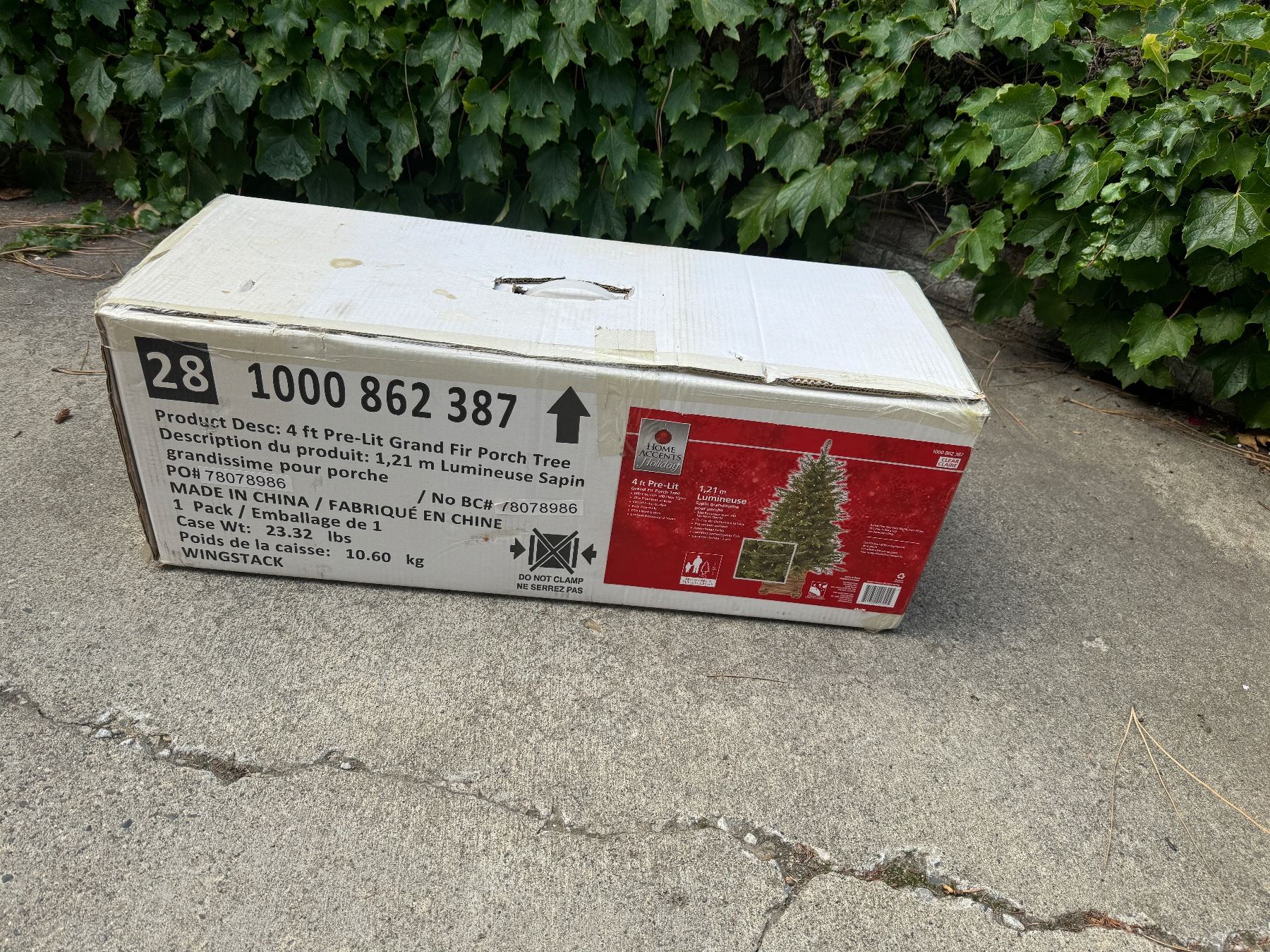 4 foot pre-lit grand fur porch tree