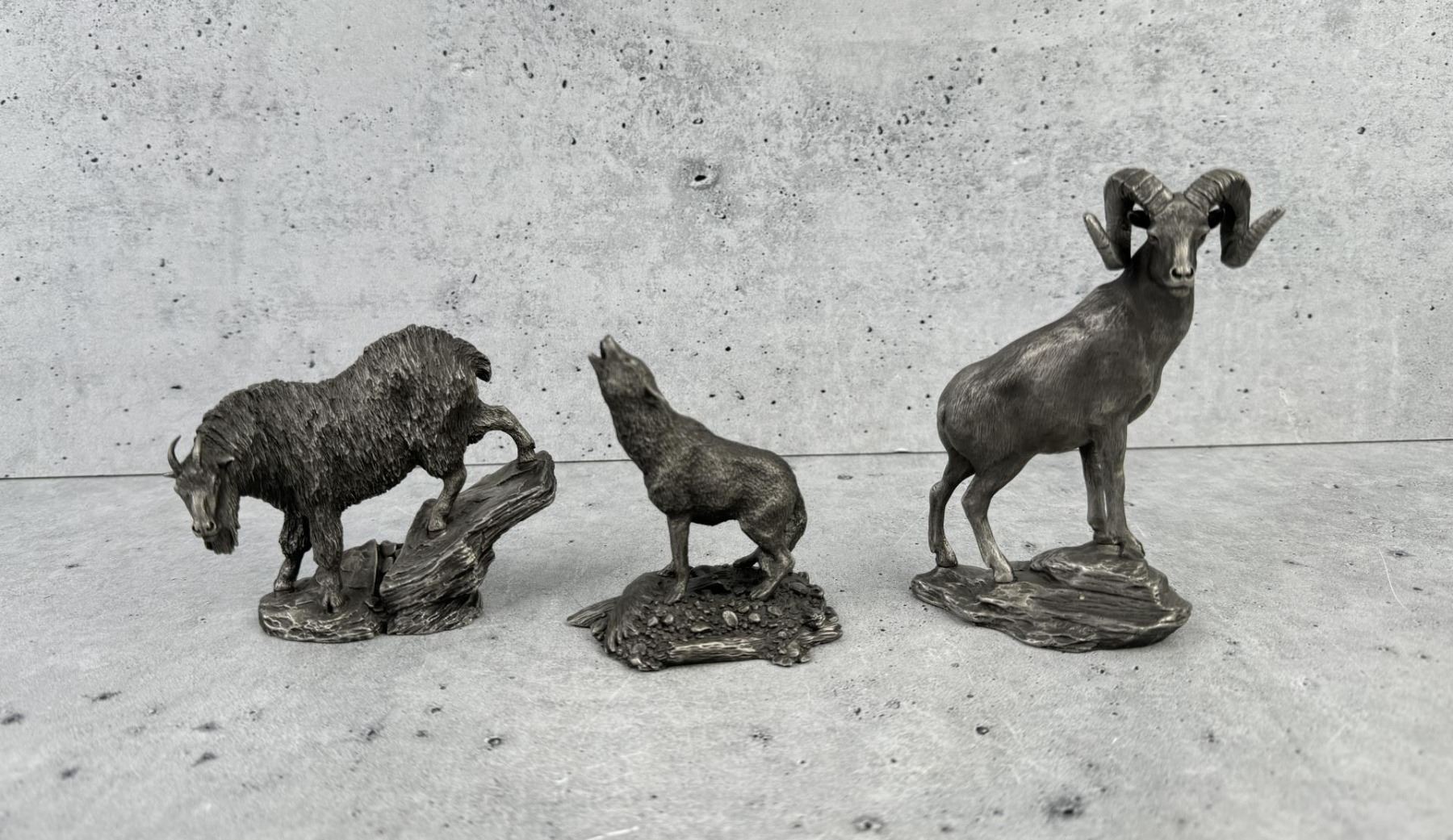 Ralph Berg Franklin Mint Pewter Animal Figurines