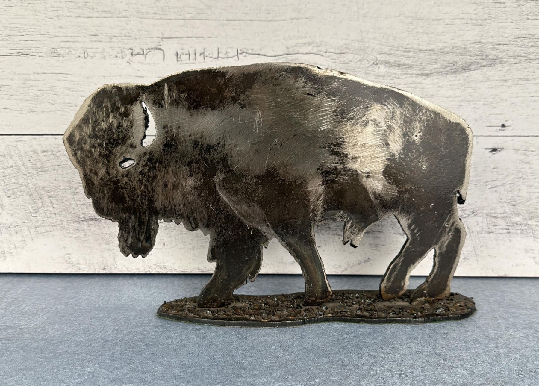 Laser Cut Steel Buffalo Desk Sculpture
