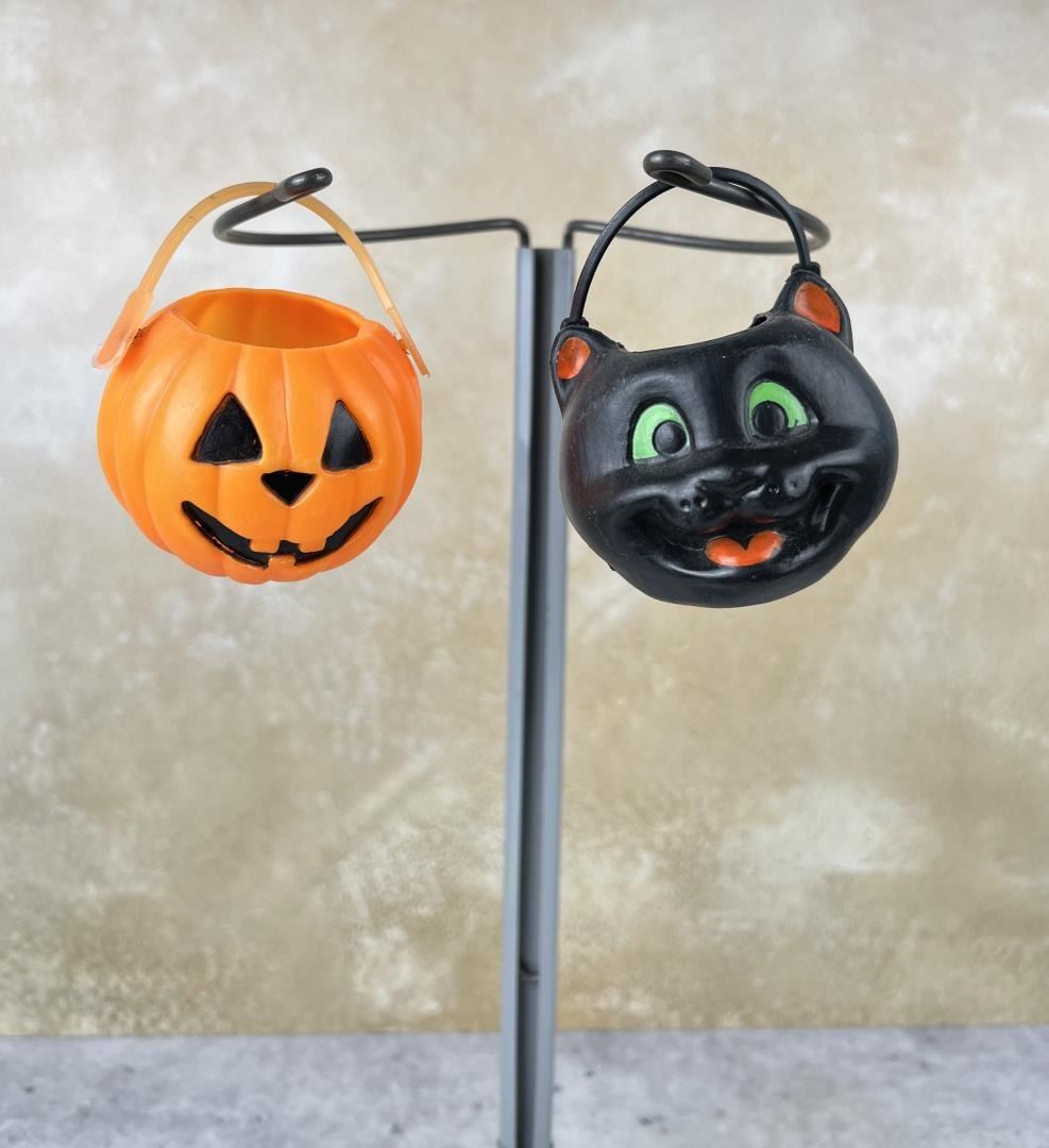 Vintage Blow Mold Halloween Mini Candy Buckets