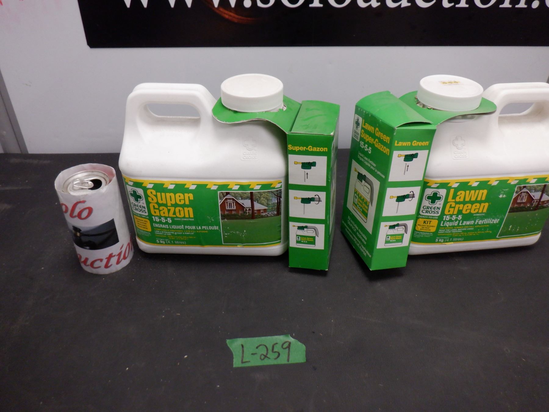 2 containers of Lawn Green brand liquid lawn fertilizer with spray ...