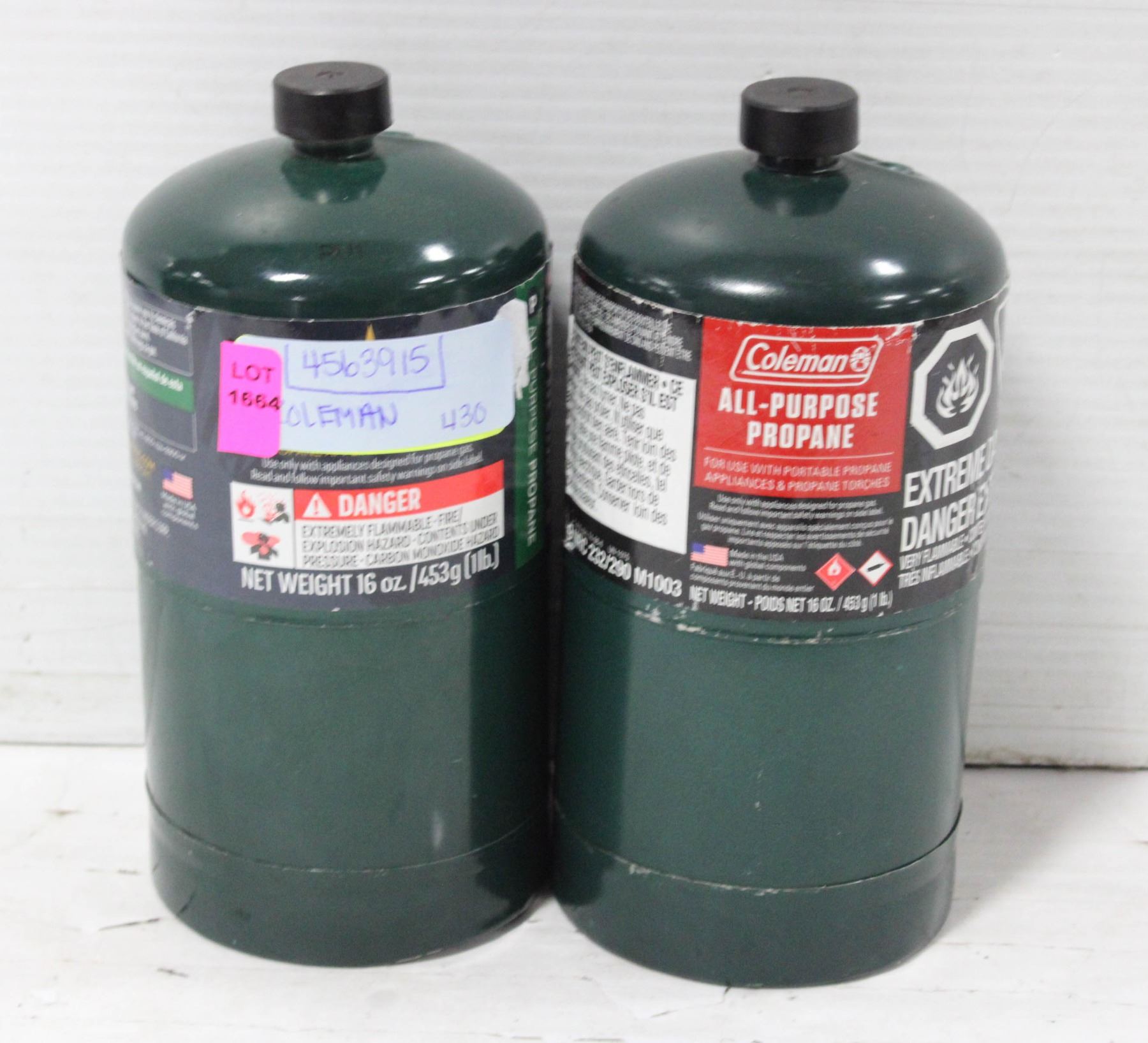 Two Coleman Propane Bottles No Shipping