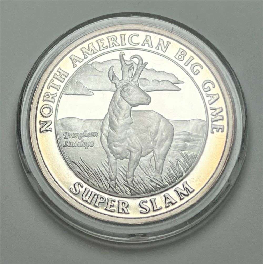 North America Hunting Club Pronghorn Antelope Proof 1 ozt .999 Silver