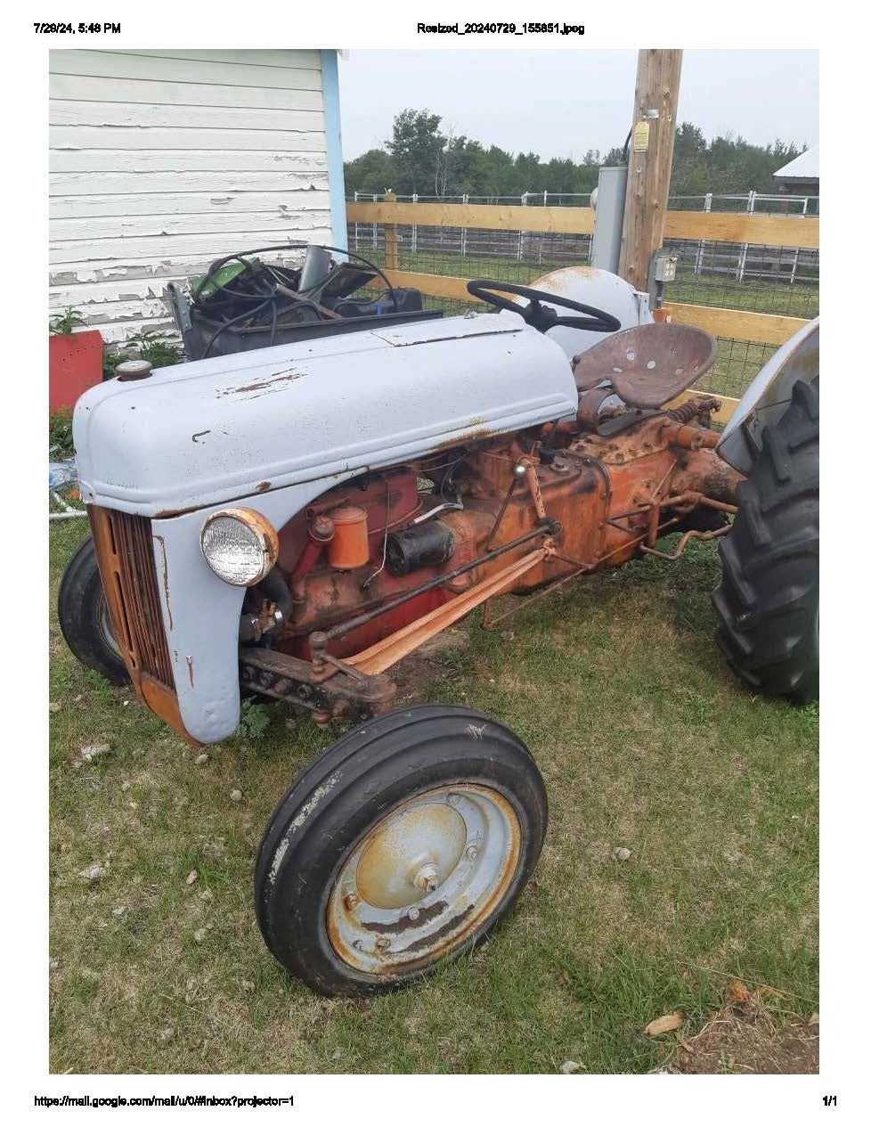 Ford 8N Tractor (Ran 15 years ago when parked) PH Kirby- (780) 910-1461 ...