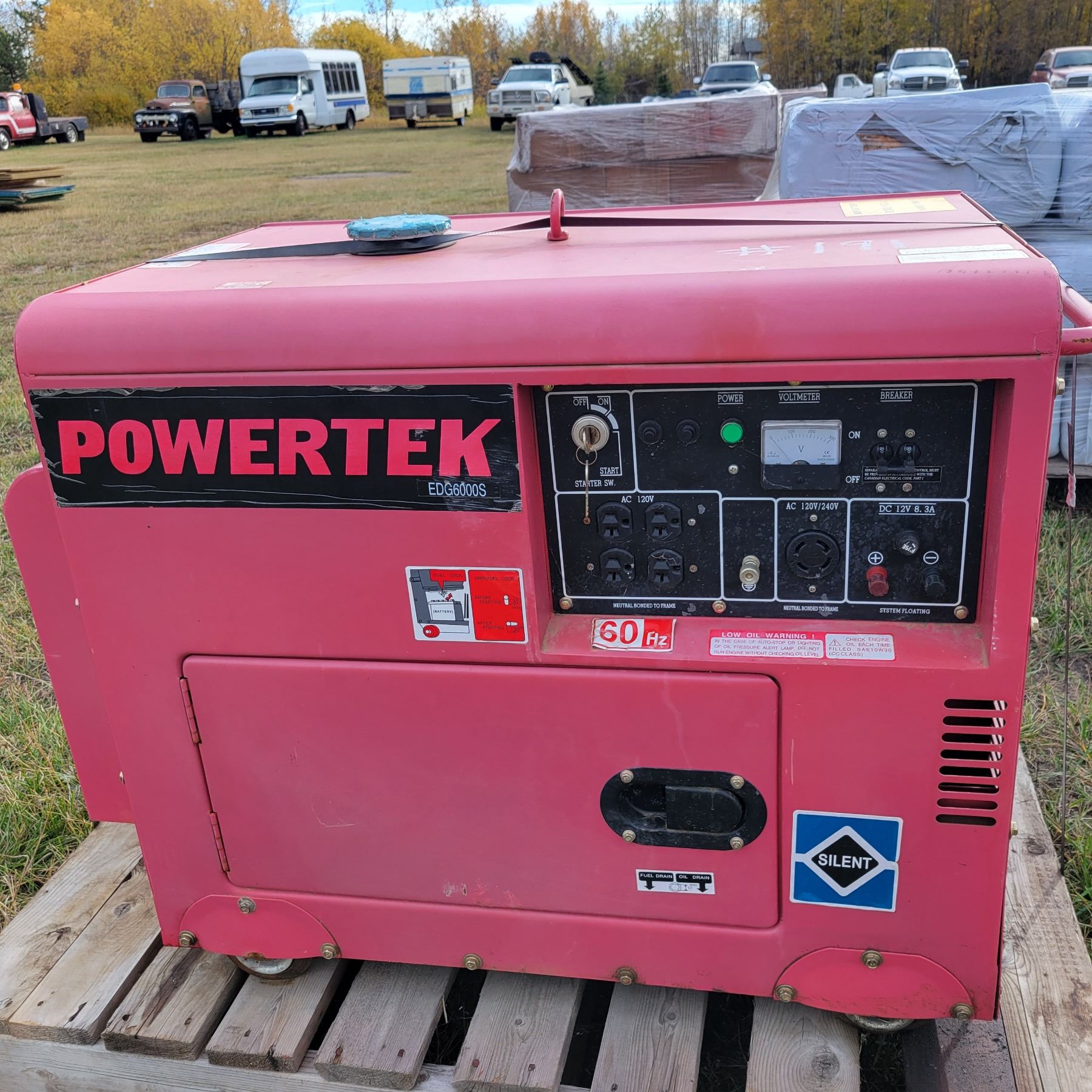 Power Tek Diesel Generator EDG6000S, new battery, running, good condition