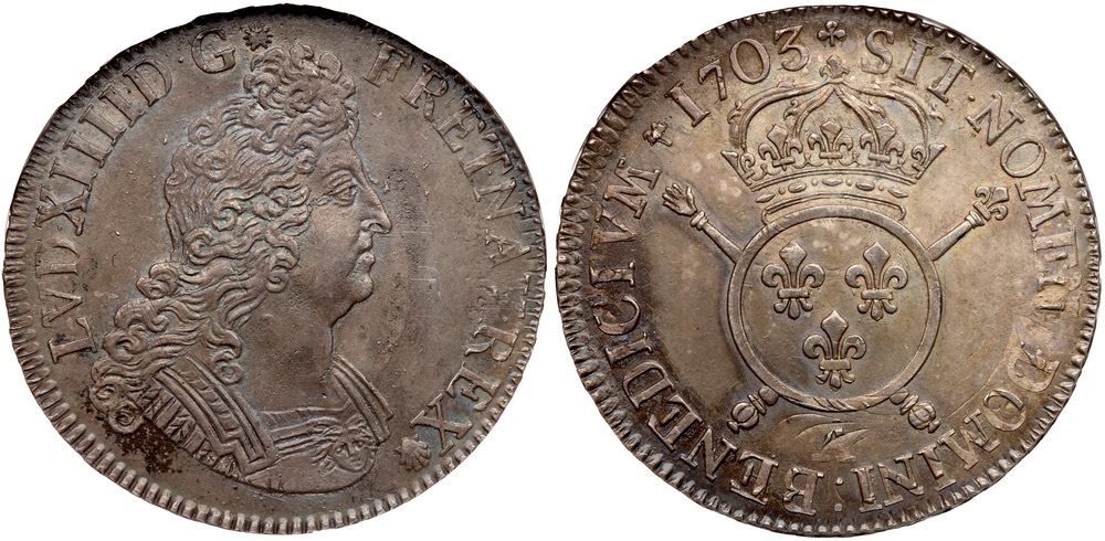 Louis XIV (1643-1715). Silver Ecu, 1703 A.