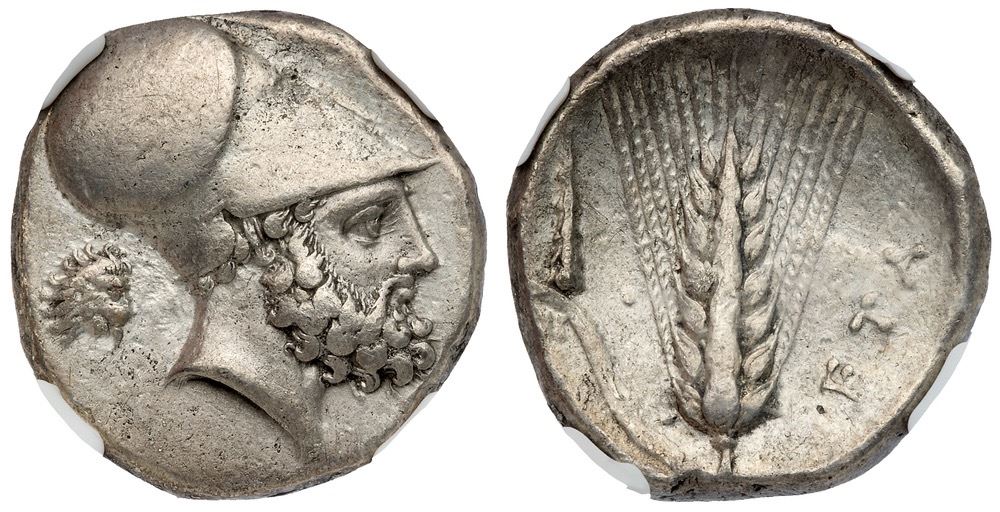 Lucania. Metapontion. Silver Stater, ca, 340-330 BC.