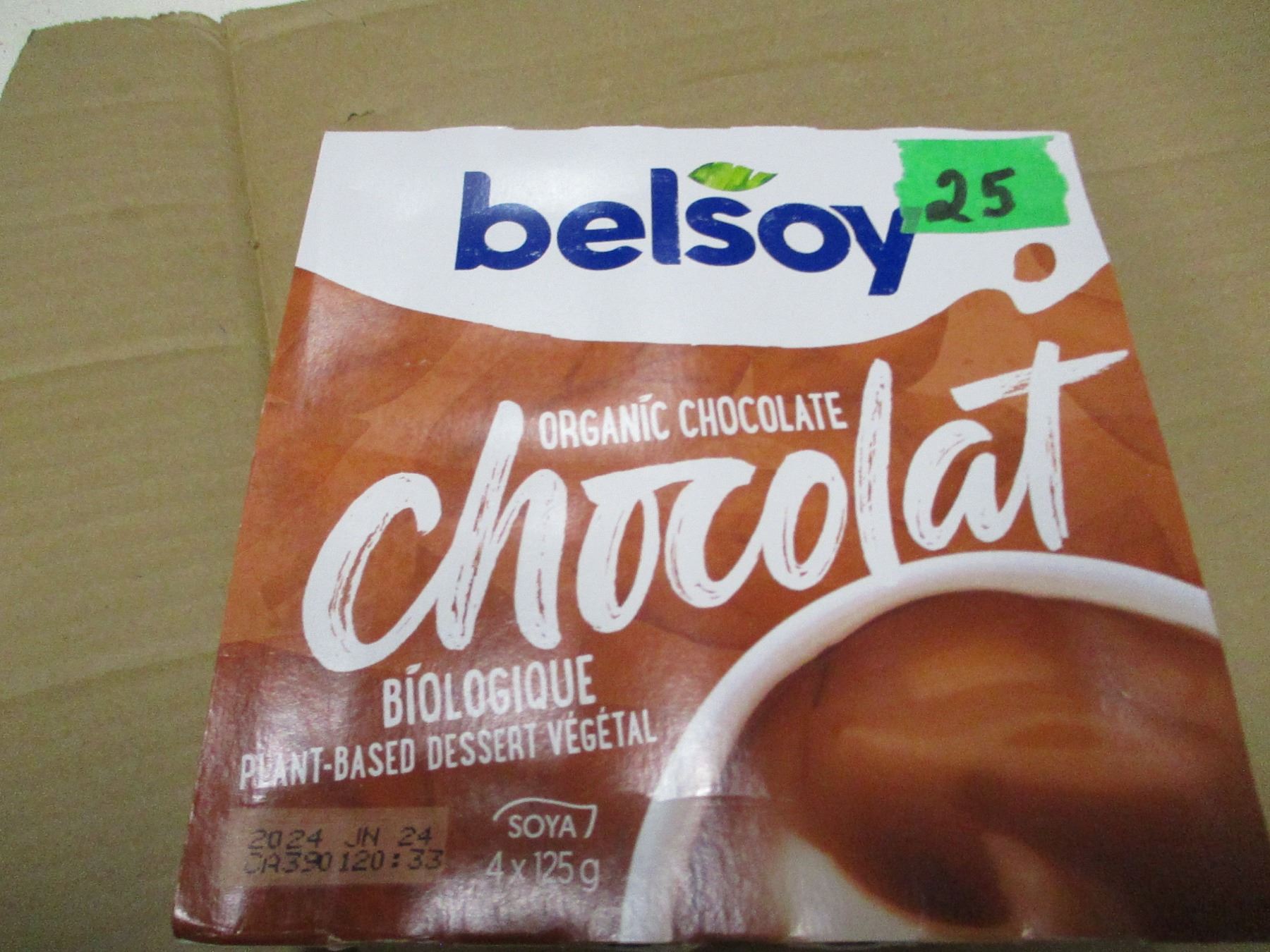 SHELF PULLS (AS IS): BELSOY CHOCOLATE PUDDING (4) - PACKAGE