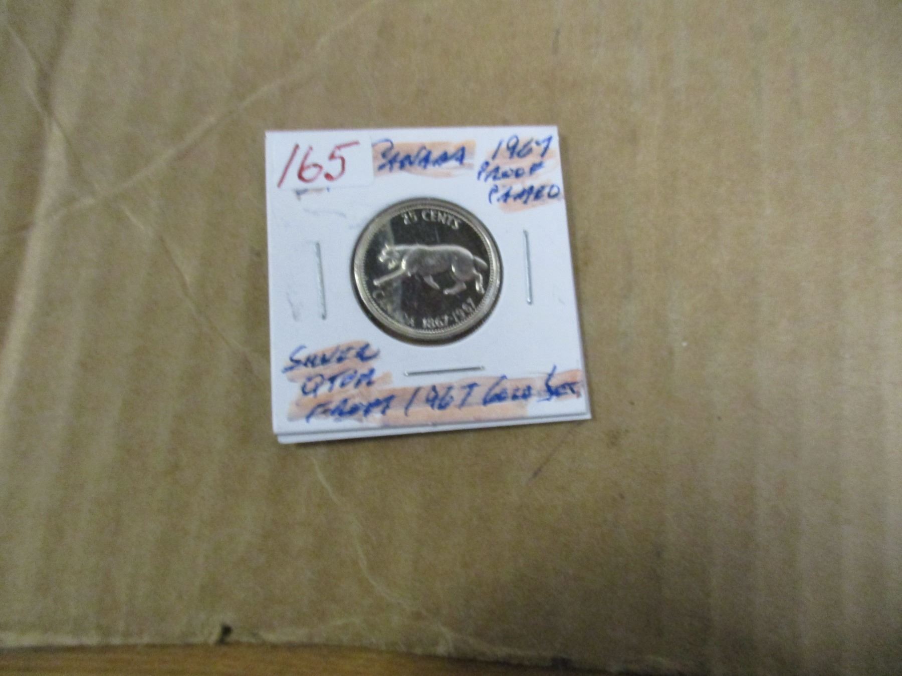 1967 PROOF CAMEO SILVER QUARTER (FROM 1967 GOLD SET)