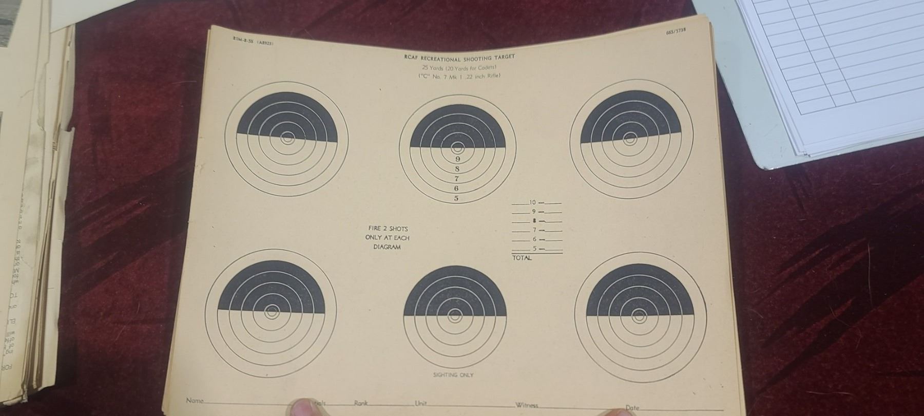 SIX RCAF RECREATIONAL SHOOTING TARGETS
