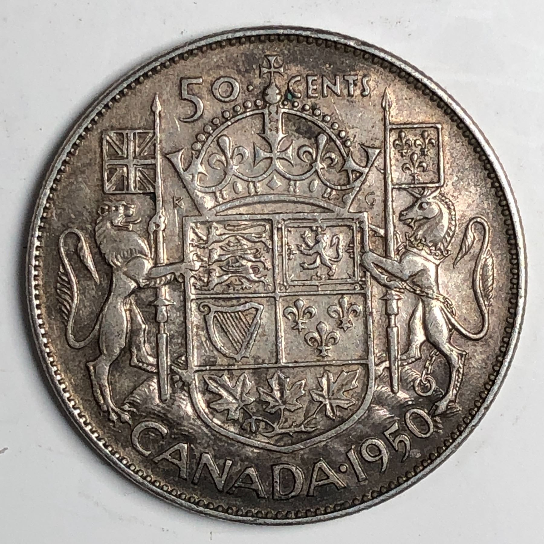 1950 King George VI 50 Cents Full Design