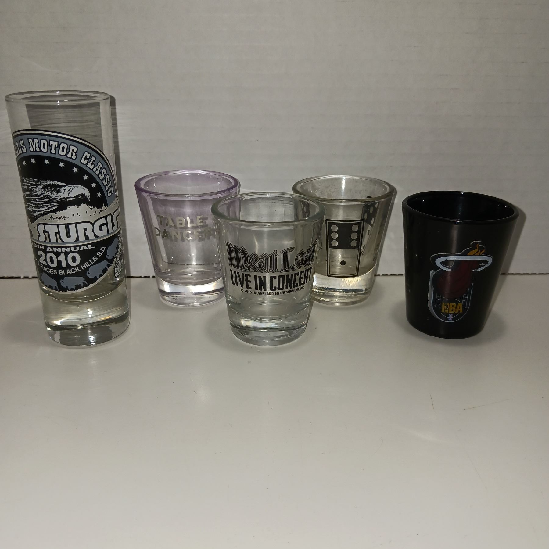 5 Shot Glasses, Meat Loaf & More