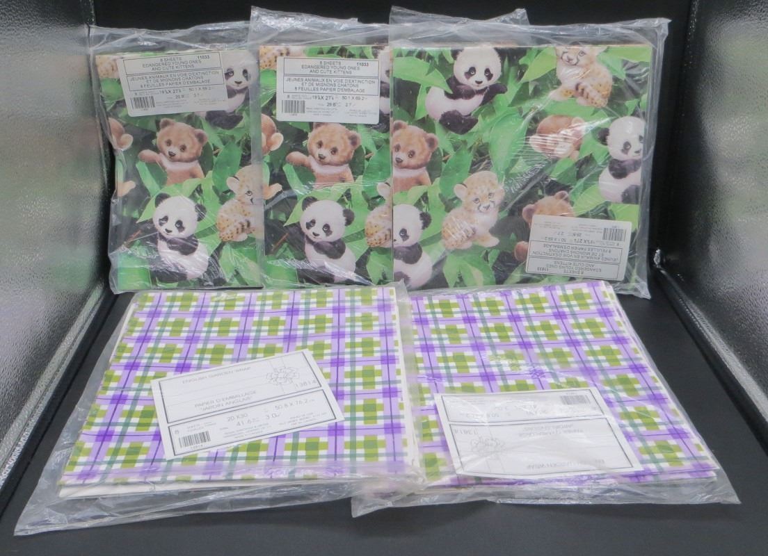 5 Packages Of New Gift Wrapping Paper 8 Sheets Per Package