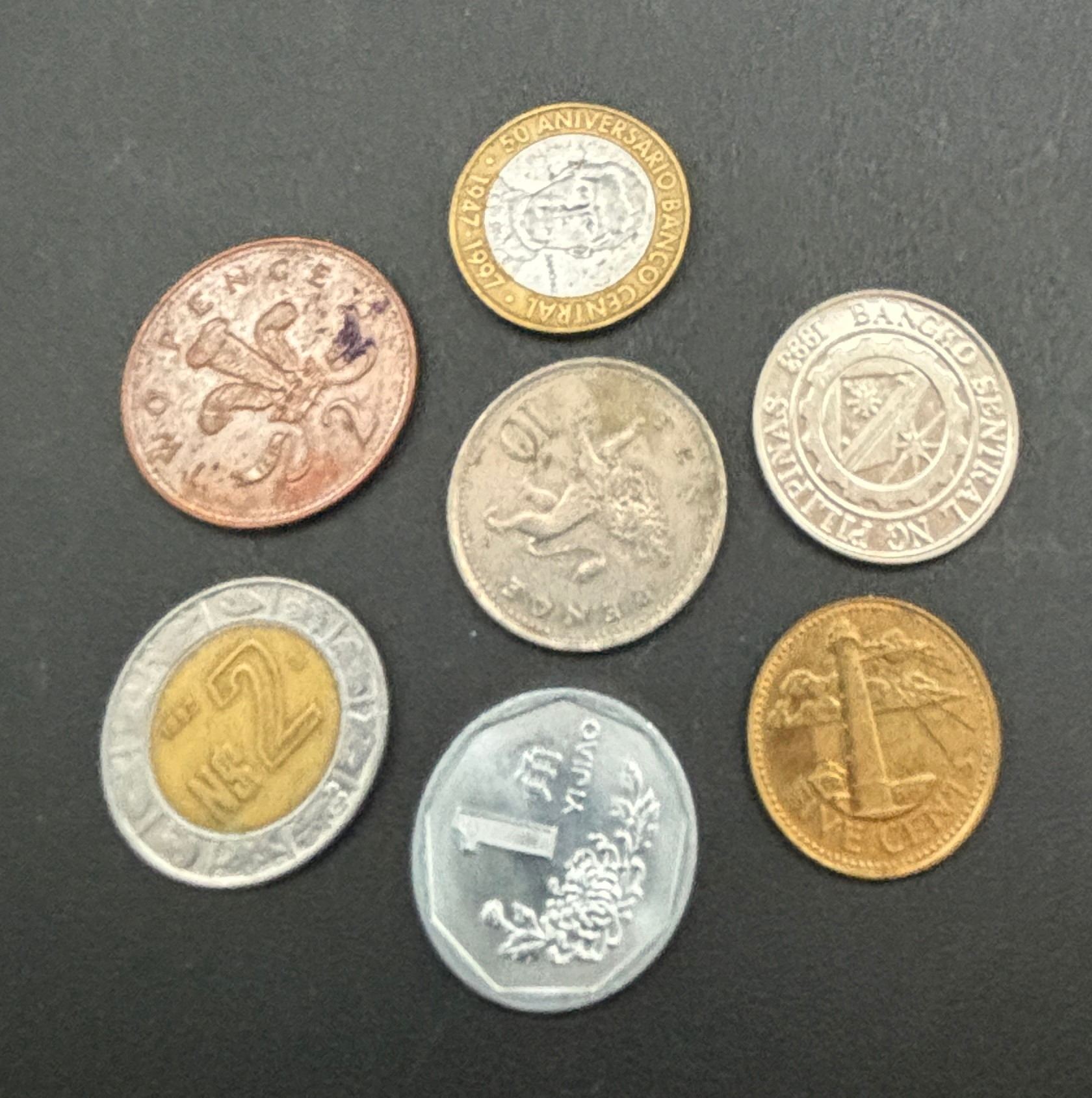 Lot Of 7 World Coins From the 90's & 2000's Two Pence, 1 Yi Jiao ...