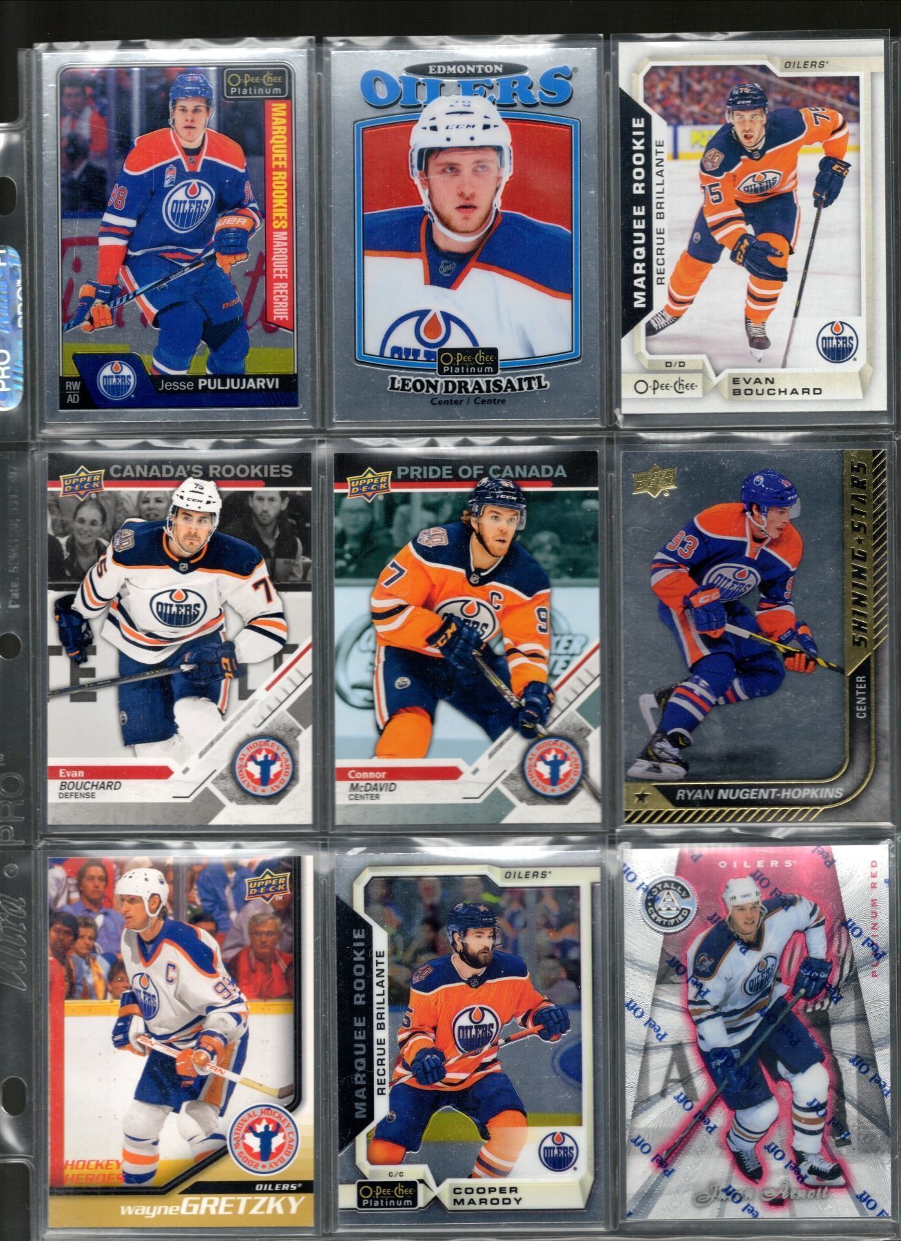 9 NHL Edmonton Oilers Rookie & Insert Cards Connor McDavid, Wayne ...