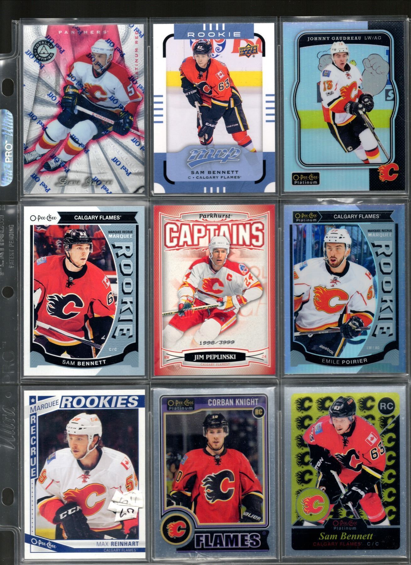 9 NHL Calgary Flames Rookie & Insert Cards Sam Bennett, Max Reinhart ...