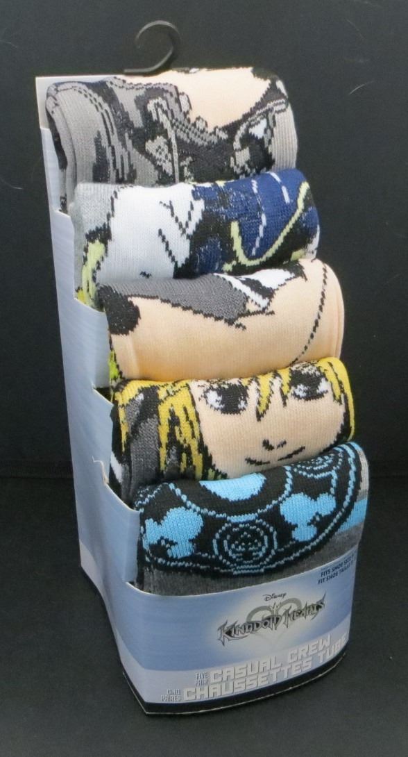 5 New Pairs Of Disney Kingdom Of Hearts Casual Crew Tube Socks Size 8-12
