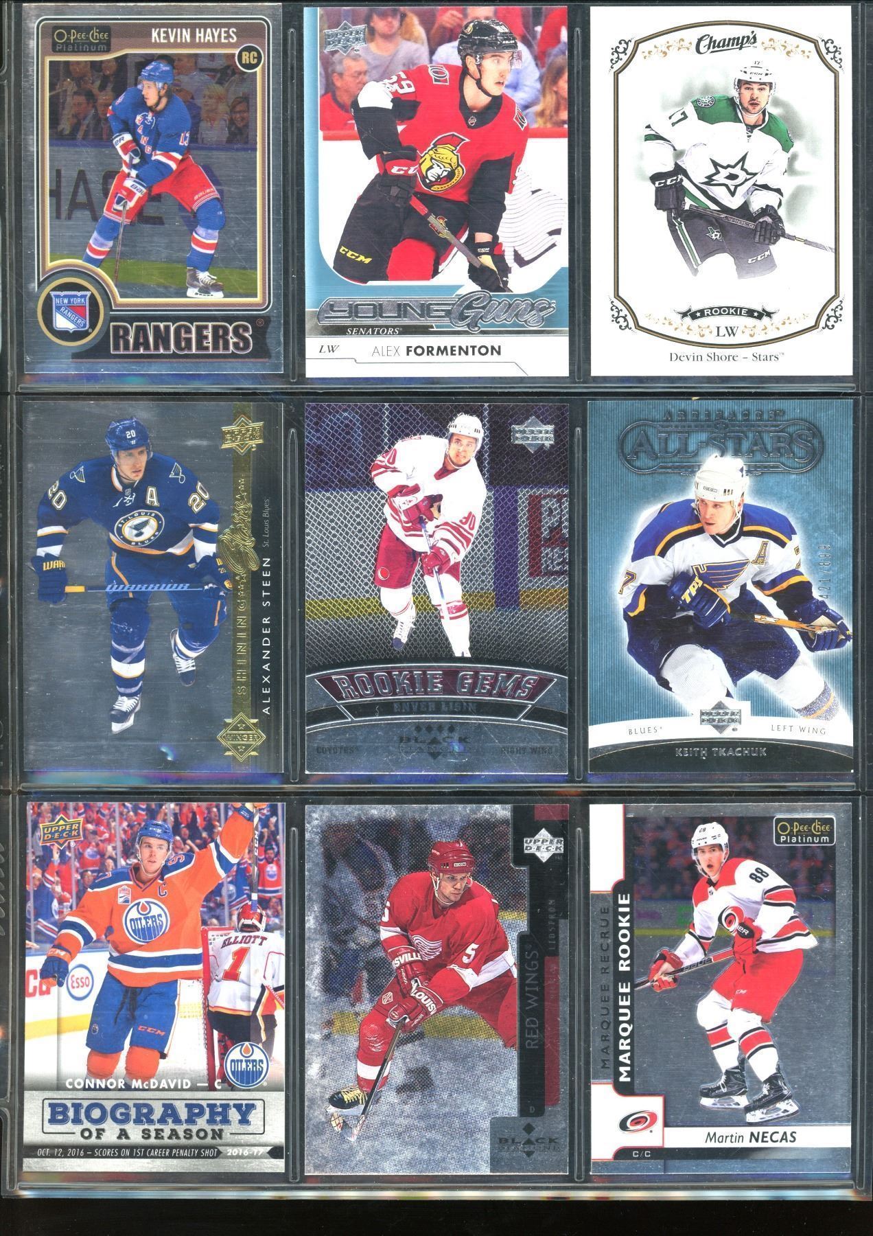 9 NHL Rookie & Insert Hockey Cards Various Teams