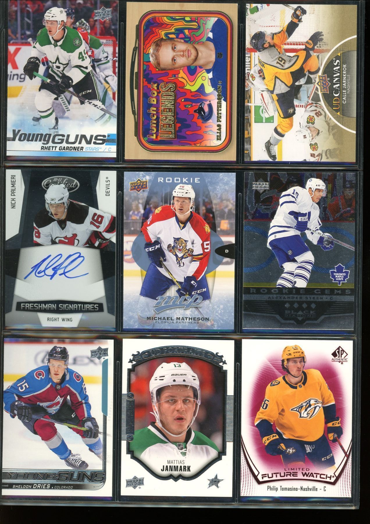 9 NHL Rookie & Insert Hockey Cards Various Teams