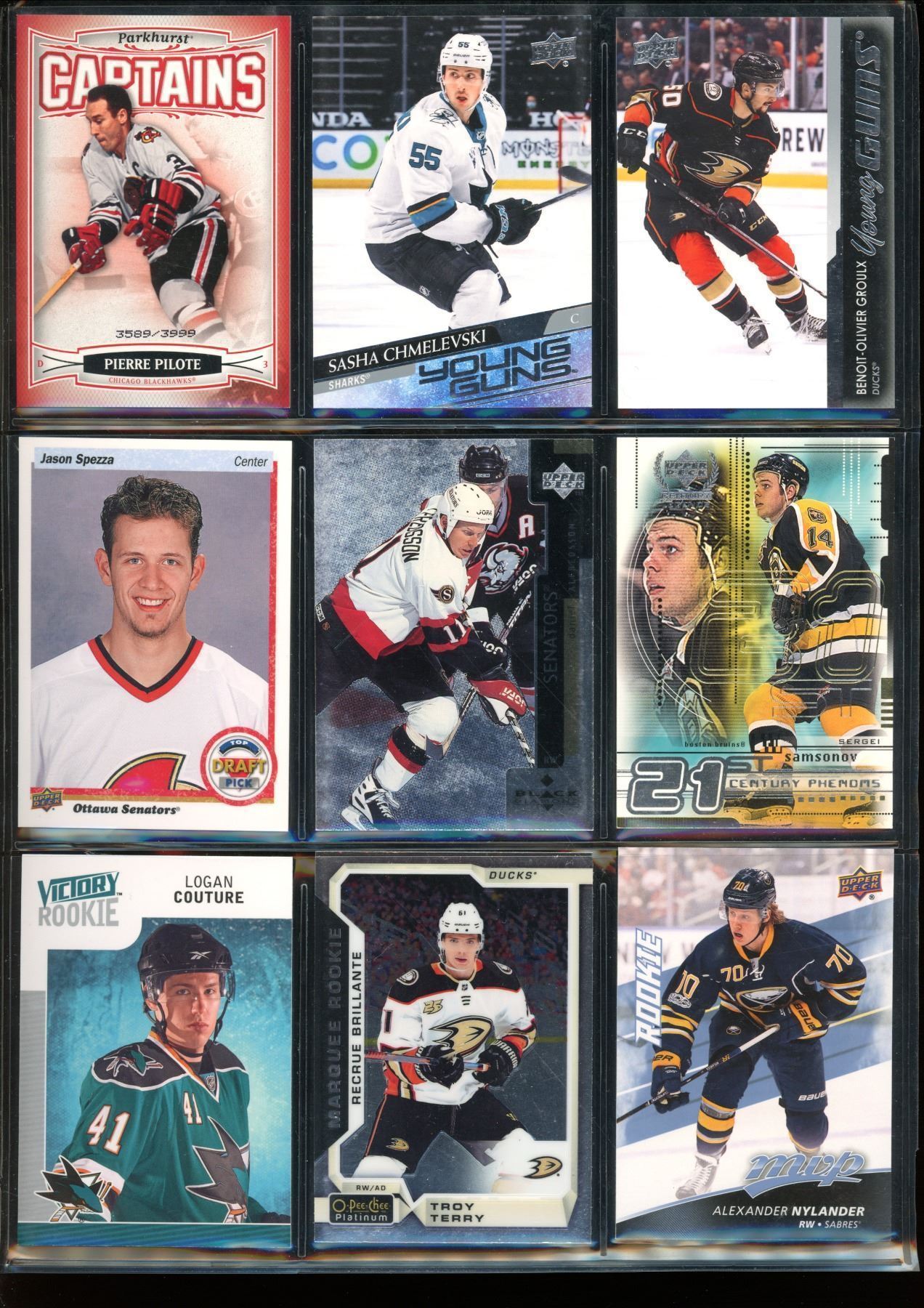 9 NHL Rookie & Insert Hockey Cards Various Teams
