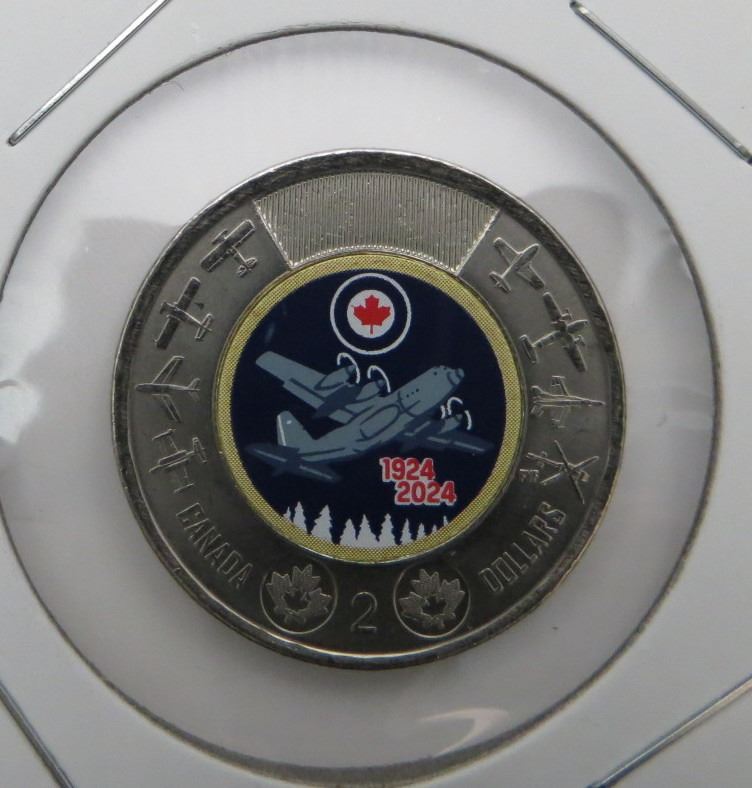2024 Canadian Toonie $2 Coin RCAF 100th Anniversary Royal Canadian Air ...