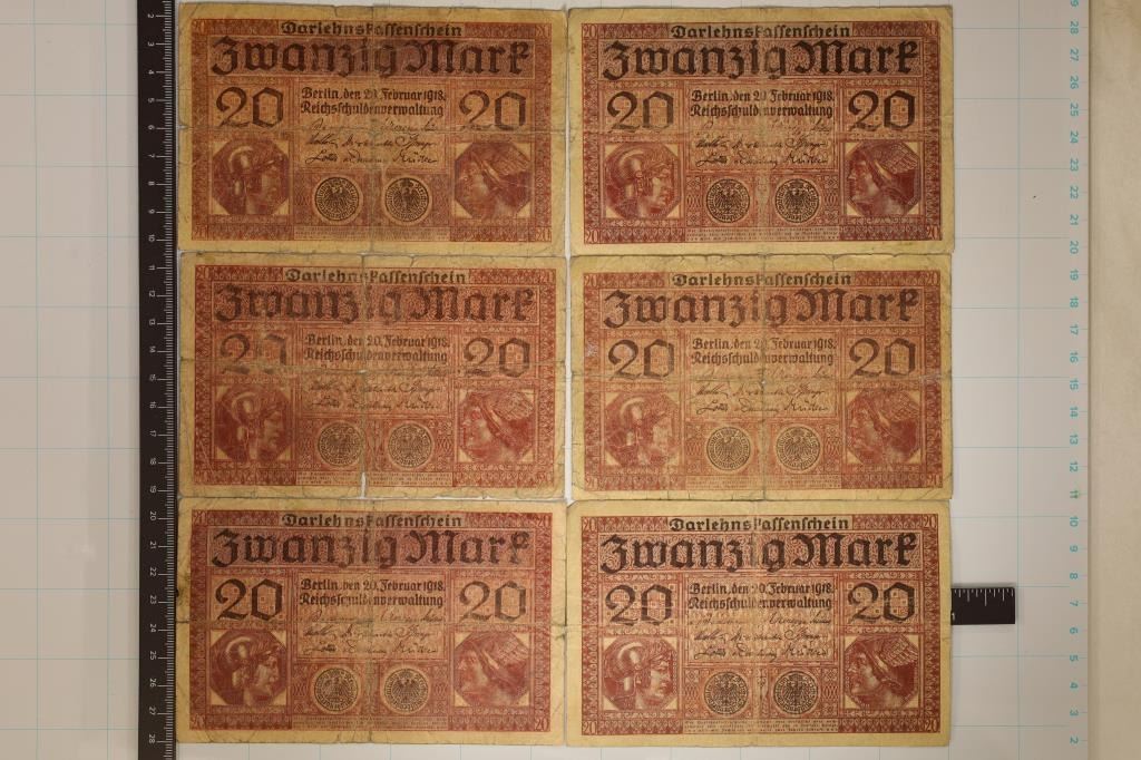 6-1918 GERMAN 20 MARK BILLS AS SHOWN