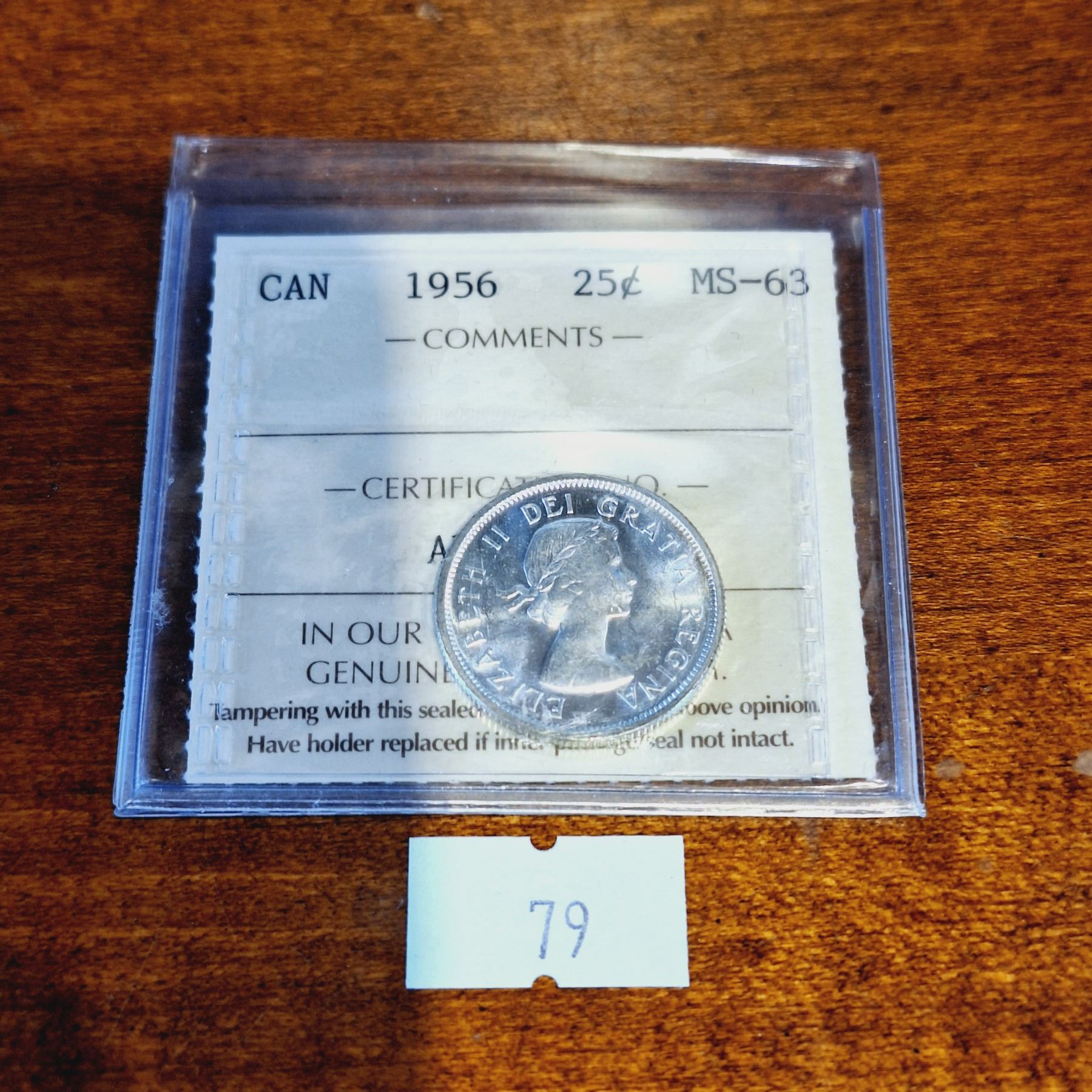 ICCS 1956 25 Cent MS-63