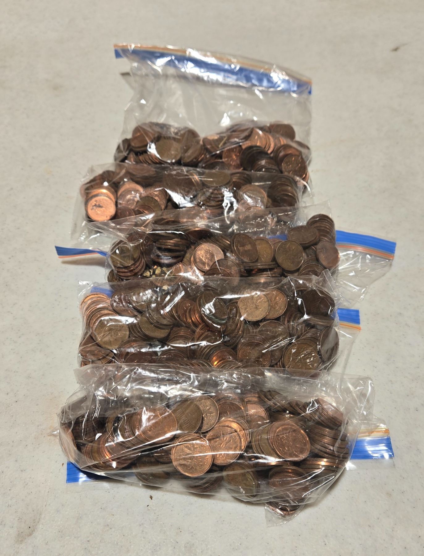 5 Bags of 1 lb Pennies