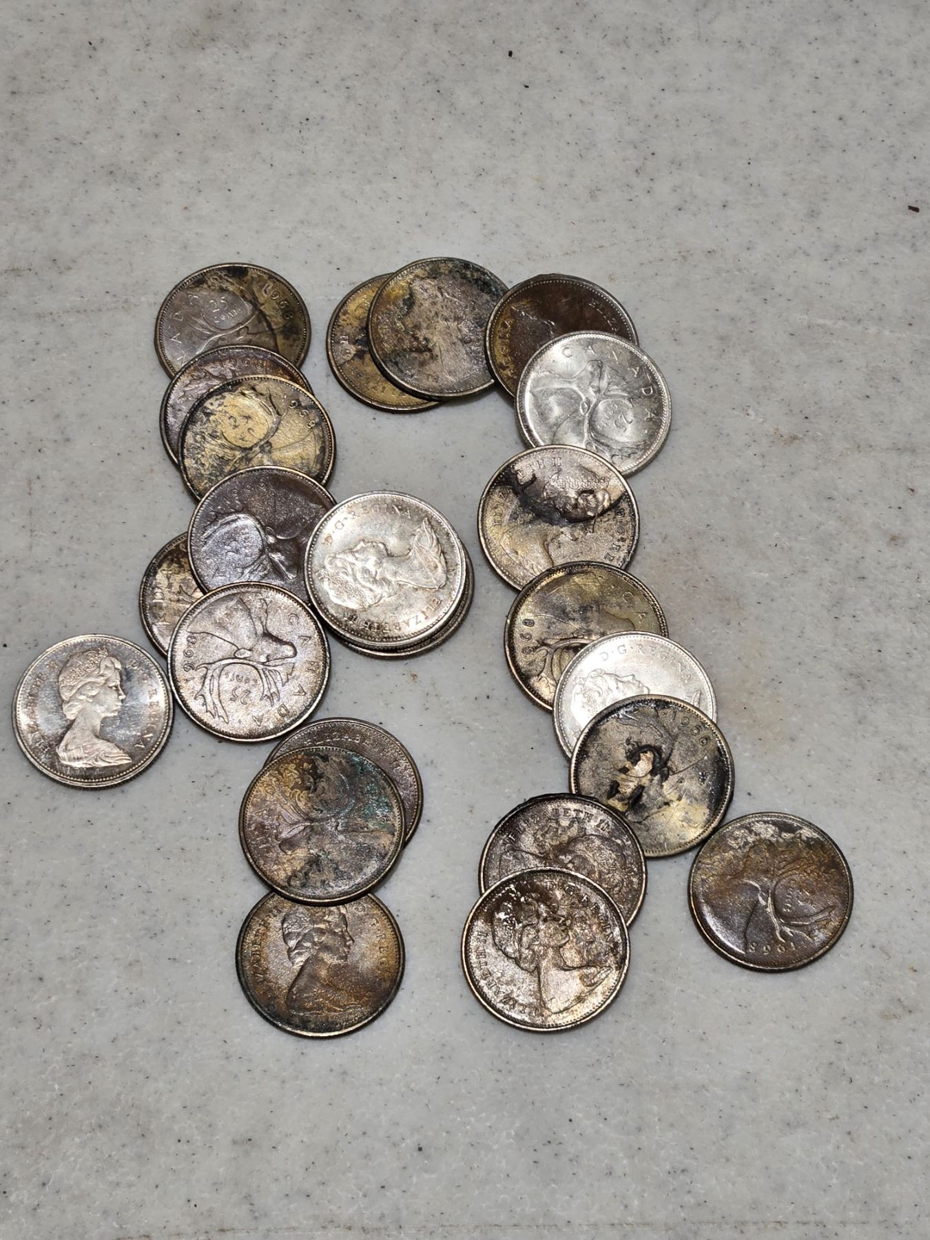 $5.75 Silver 1968 Canadian quarters