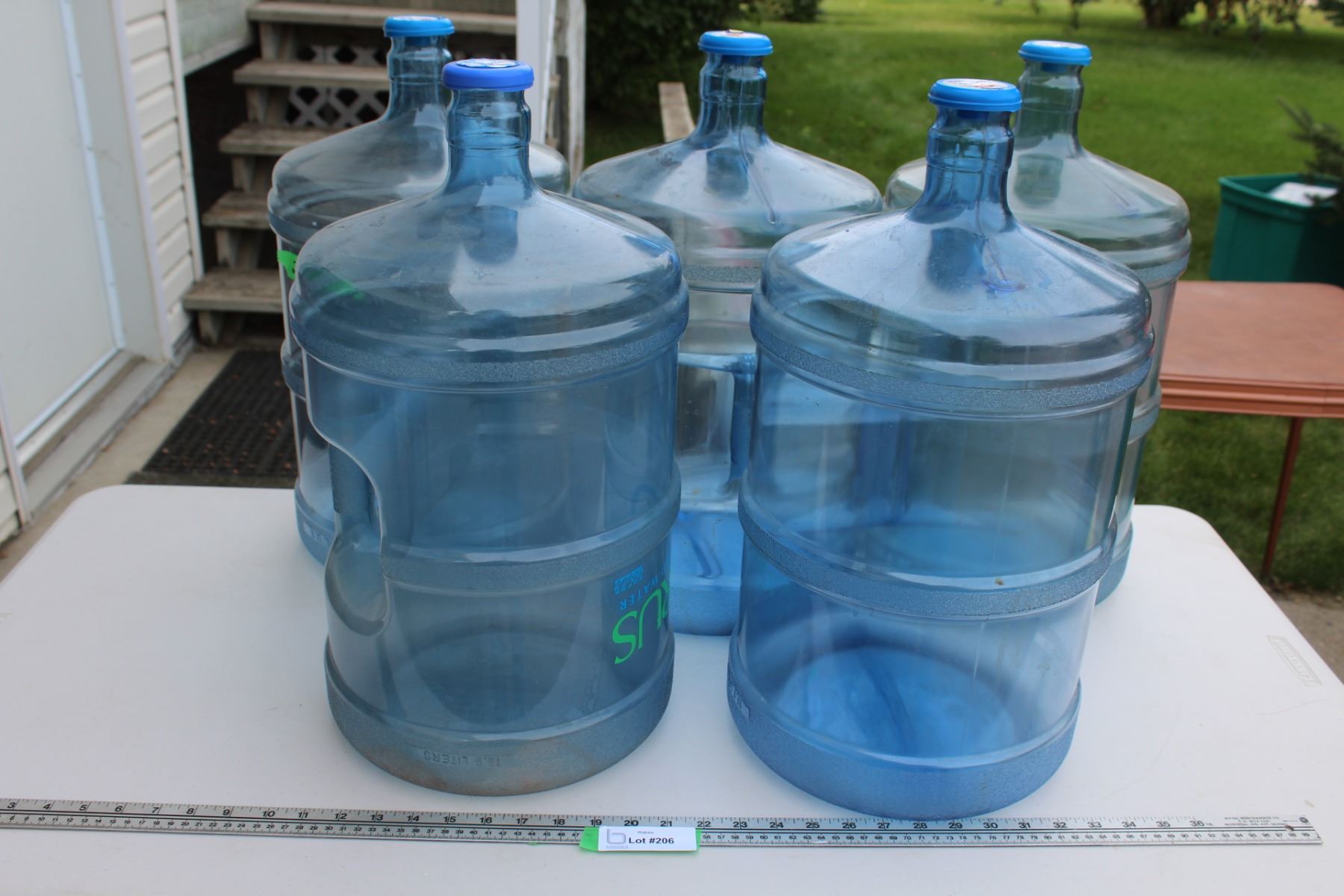 (5) Five Gallon Water Jugs - Bodnarus Auctioneering