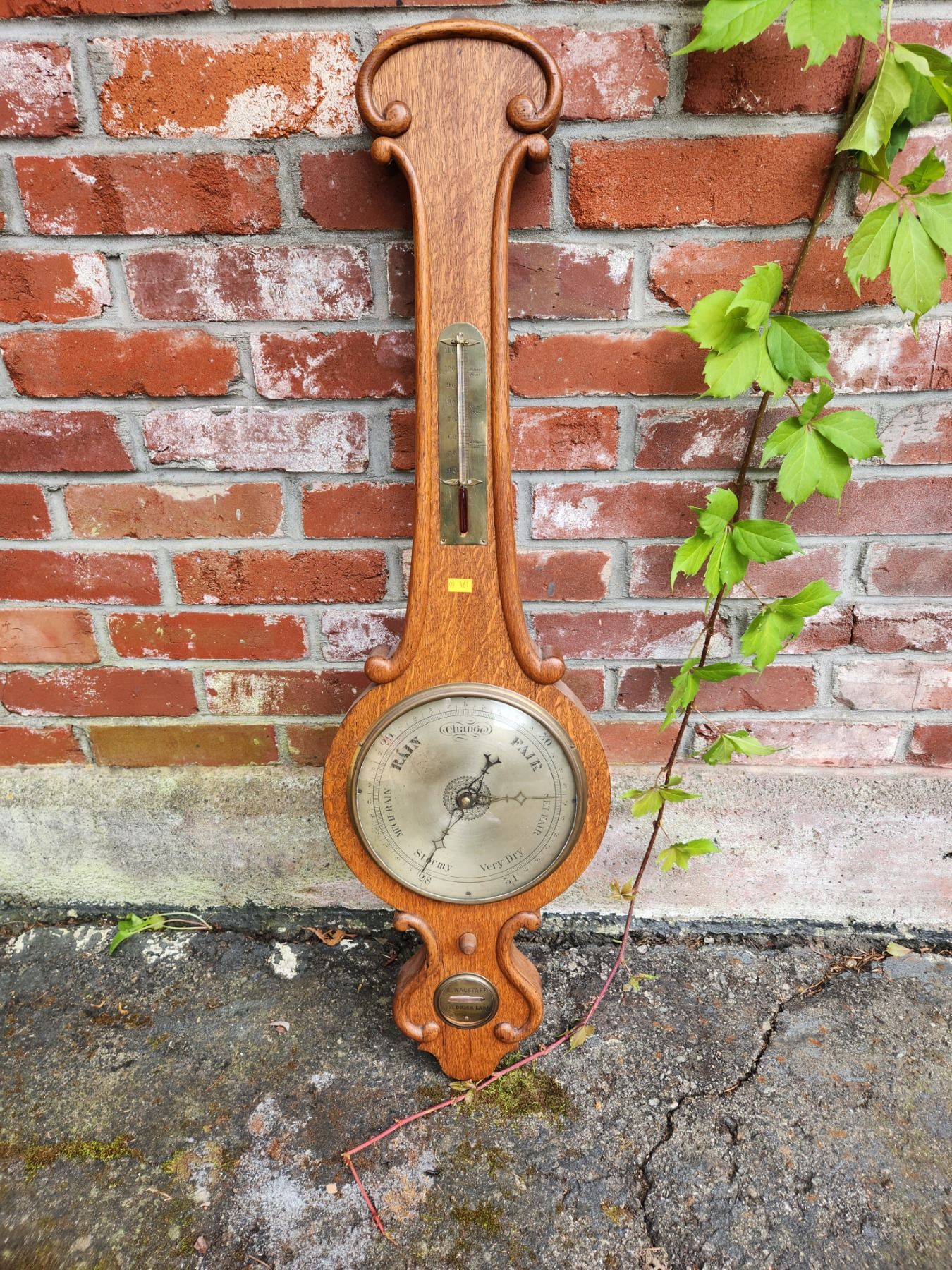 Antique Wooden Barometer