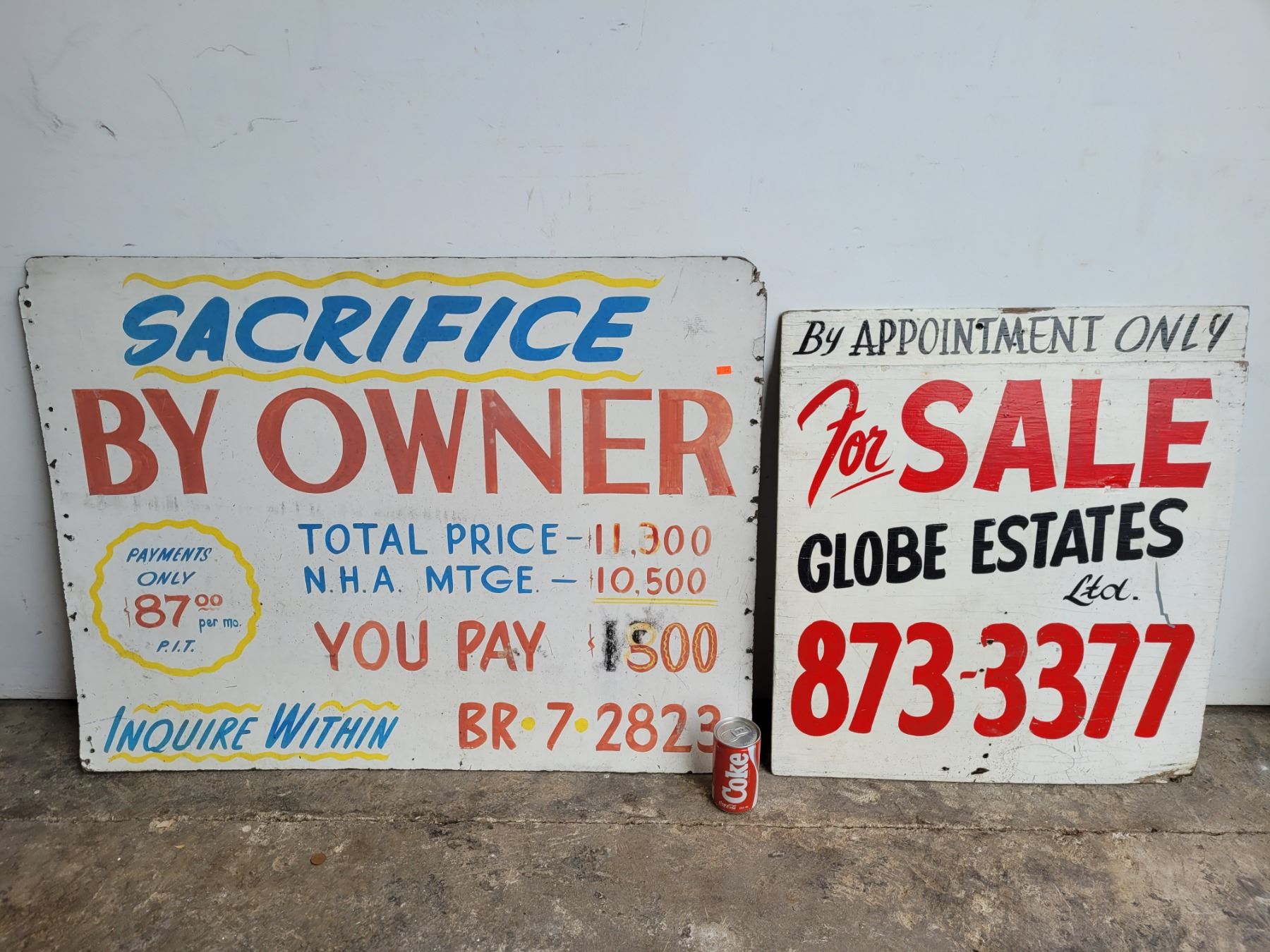 Vintage Real Estate Advertising Boards
