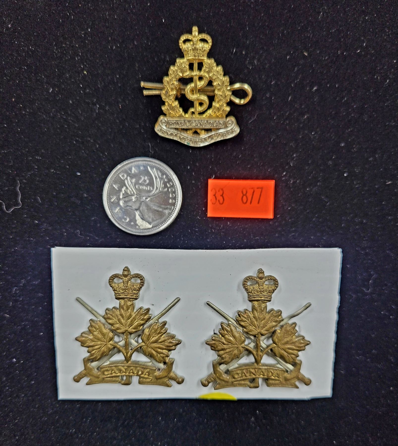 Pair Of Canadian Army General Service Badges & Royal Canadian Army ...