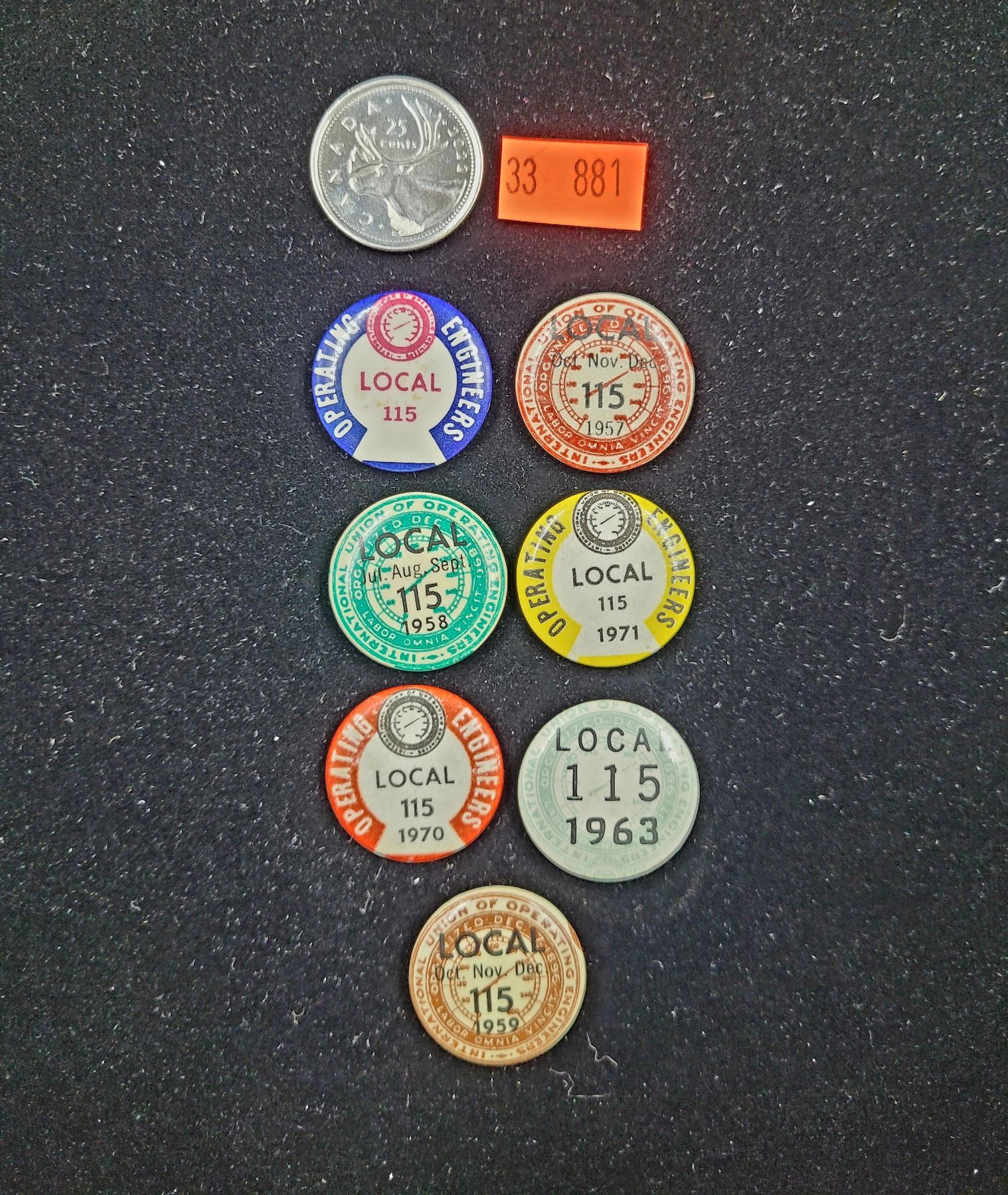 Vintage Local 115 Pins (1957-1971)