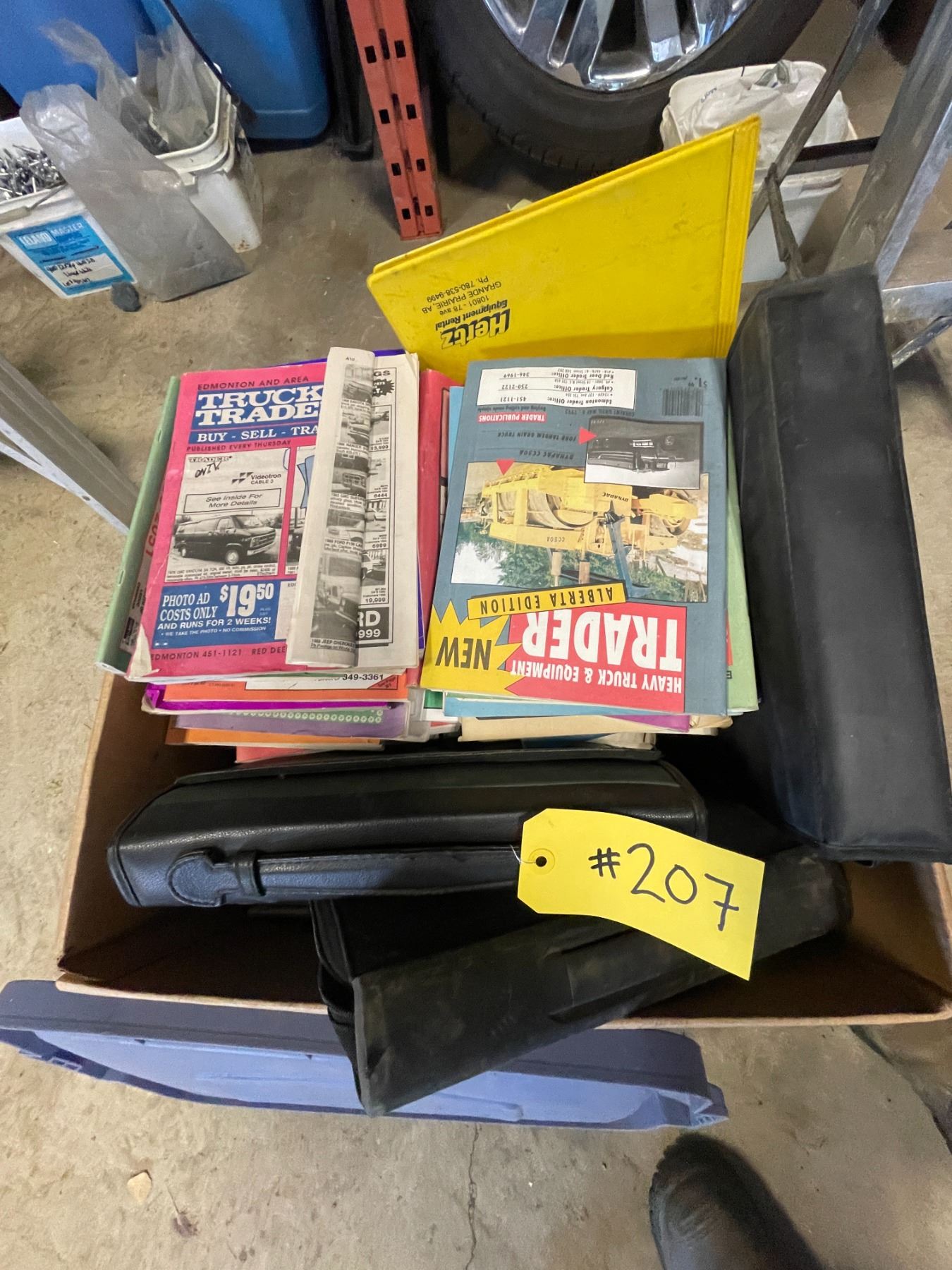 Box of various Auto Trader books, binders