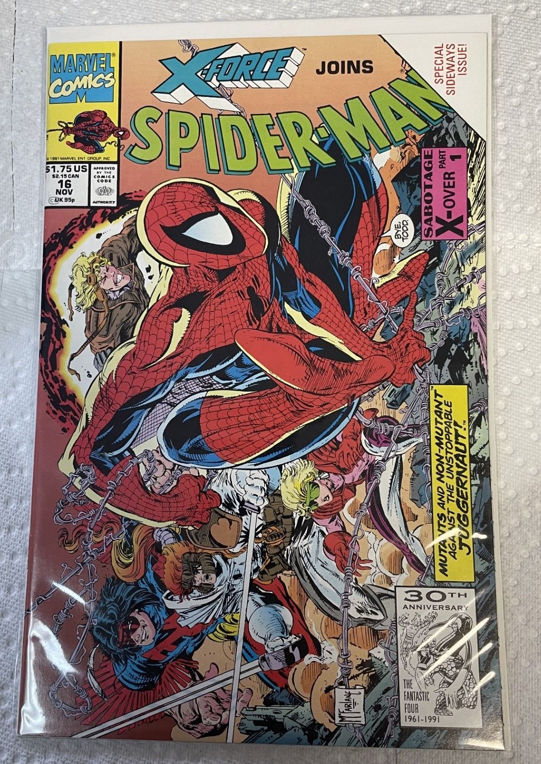Marvel X - Force Joins Spider-Man #16 - 1991 Last McFarlane Spiderman ...