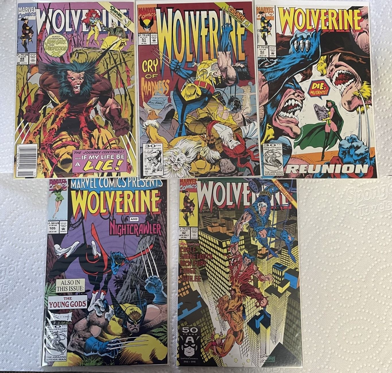FIVE Marvel Comics Wolverine